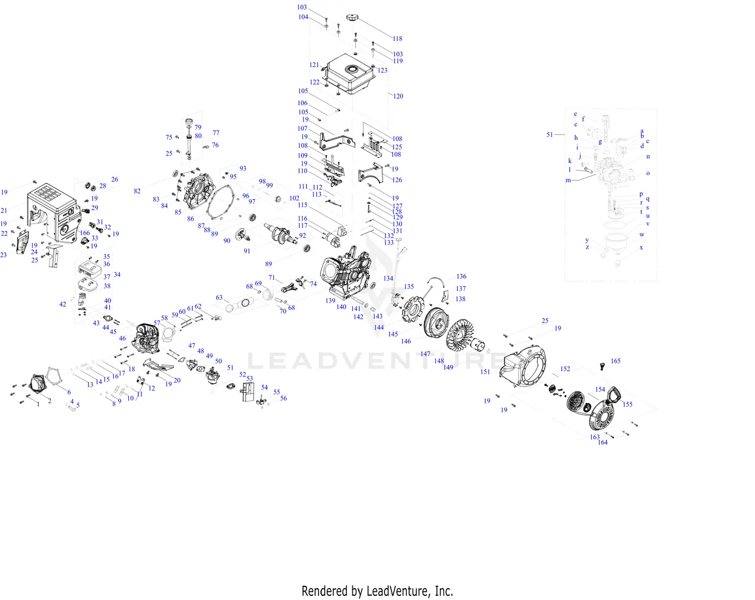 Troy-Bilt 678-SUA 277cc Engine Parts Diagrams