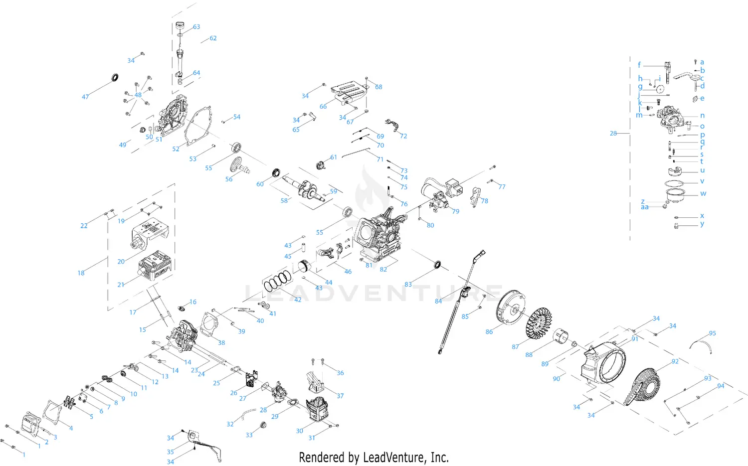 Troy-Bilt 270-JUA 208cc Engine Parts Diagrams