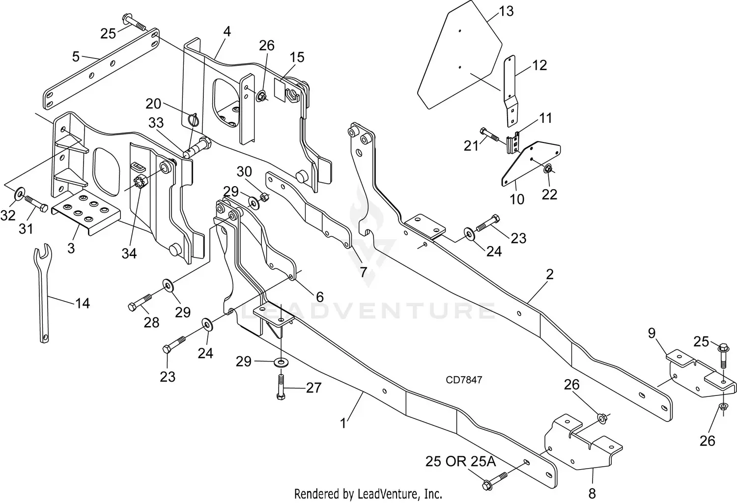 Woods 4-Point Sub-Frame Mounting Kit 1011425 Parts Diagrams