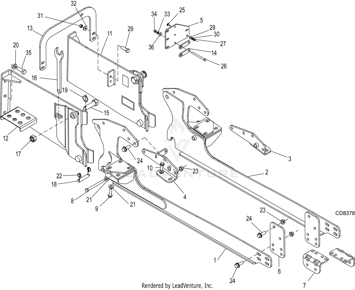 Woods 4-Point Sub-Frame Mounting Kit 1041850 Parts Diagrams