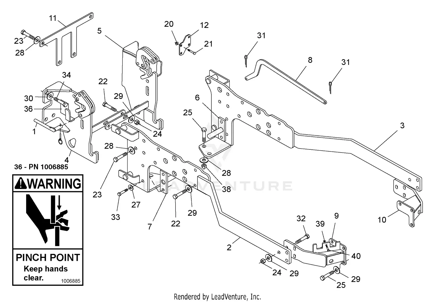 Woods 4-Point Sub-Frame Mounting Kit 1009468 Parts Diagrams