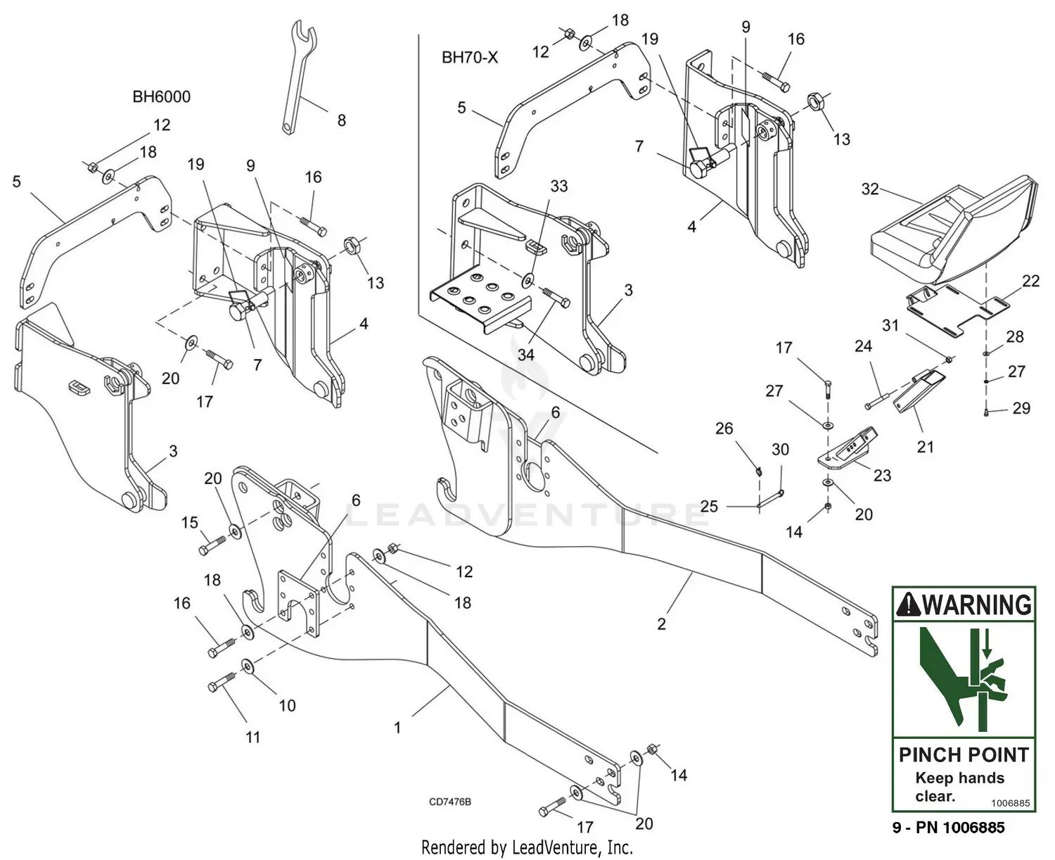 Woods 4-Point Sub-frame Mounting Kit 1028651 Parts Diagrams