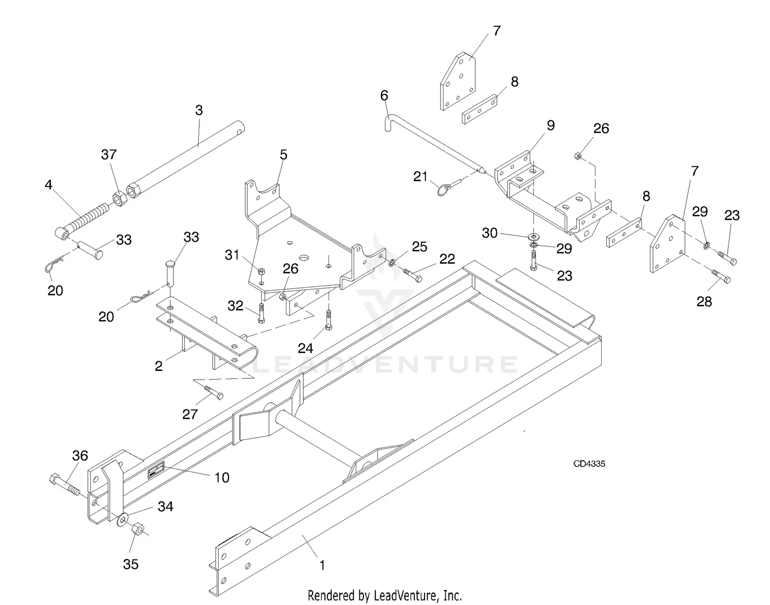 Woods Sub-Frame Mounting Kit 9132 Parts Diagrams