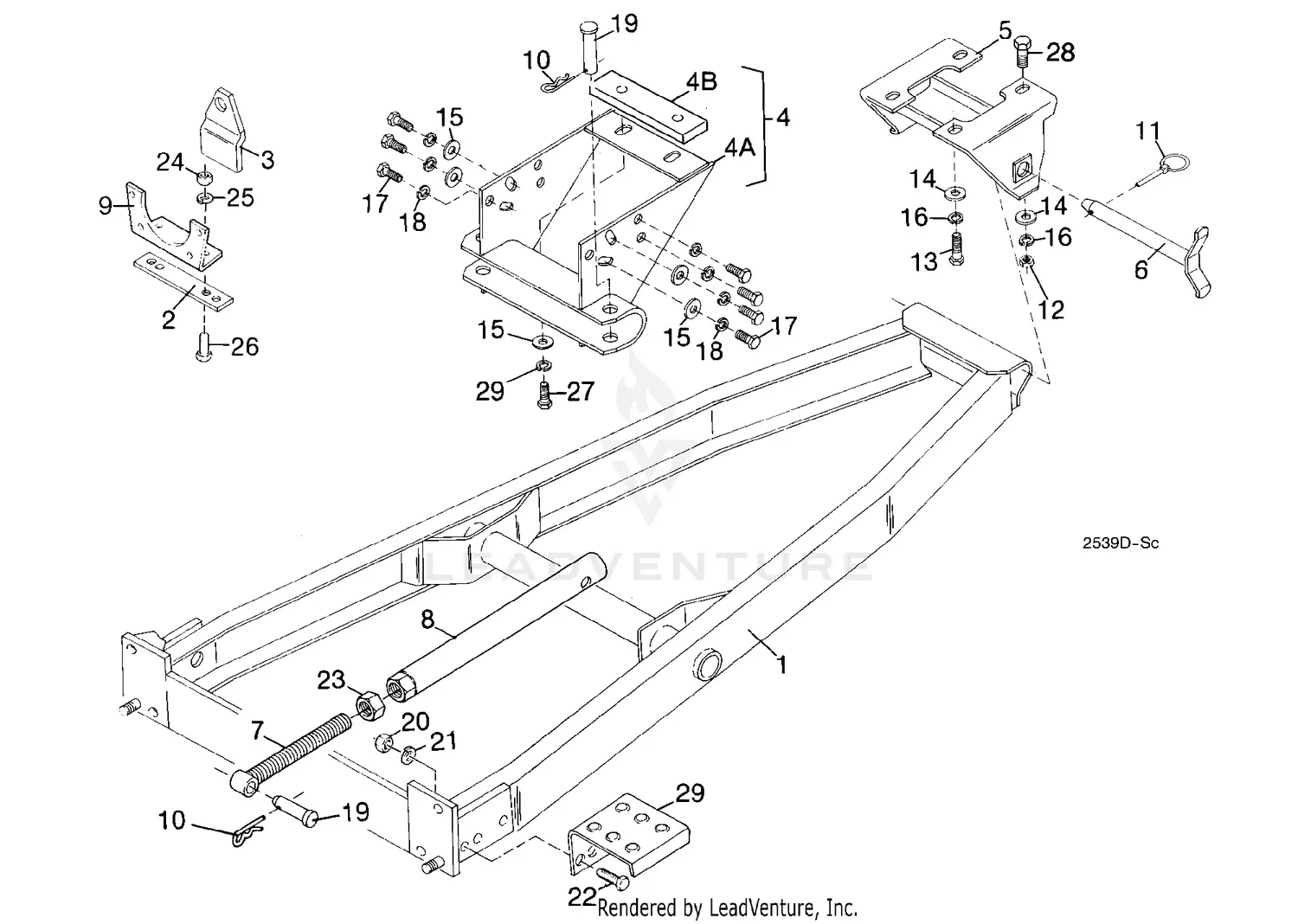 Woods Sub-Frame Mounting Kit 9281 Parts Diagrams
