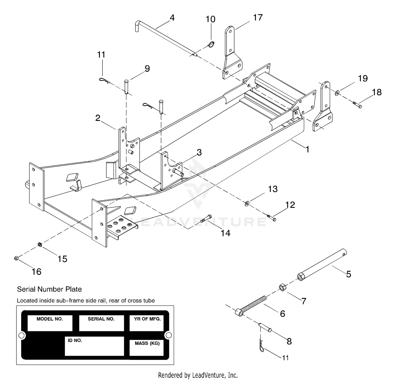Woods Sub-Frame Mounting Kit 1000407 Parts Diagrams