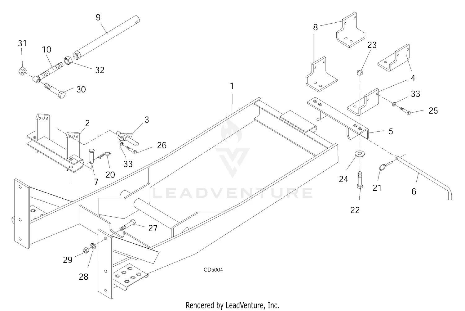Woods Sub-Frame Mounting Kit 9684 Parts Diagrams