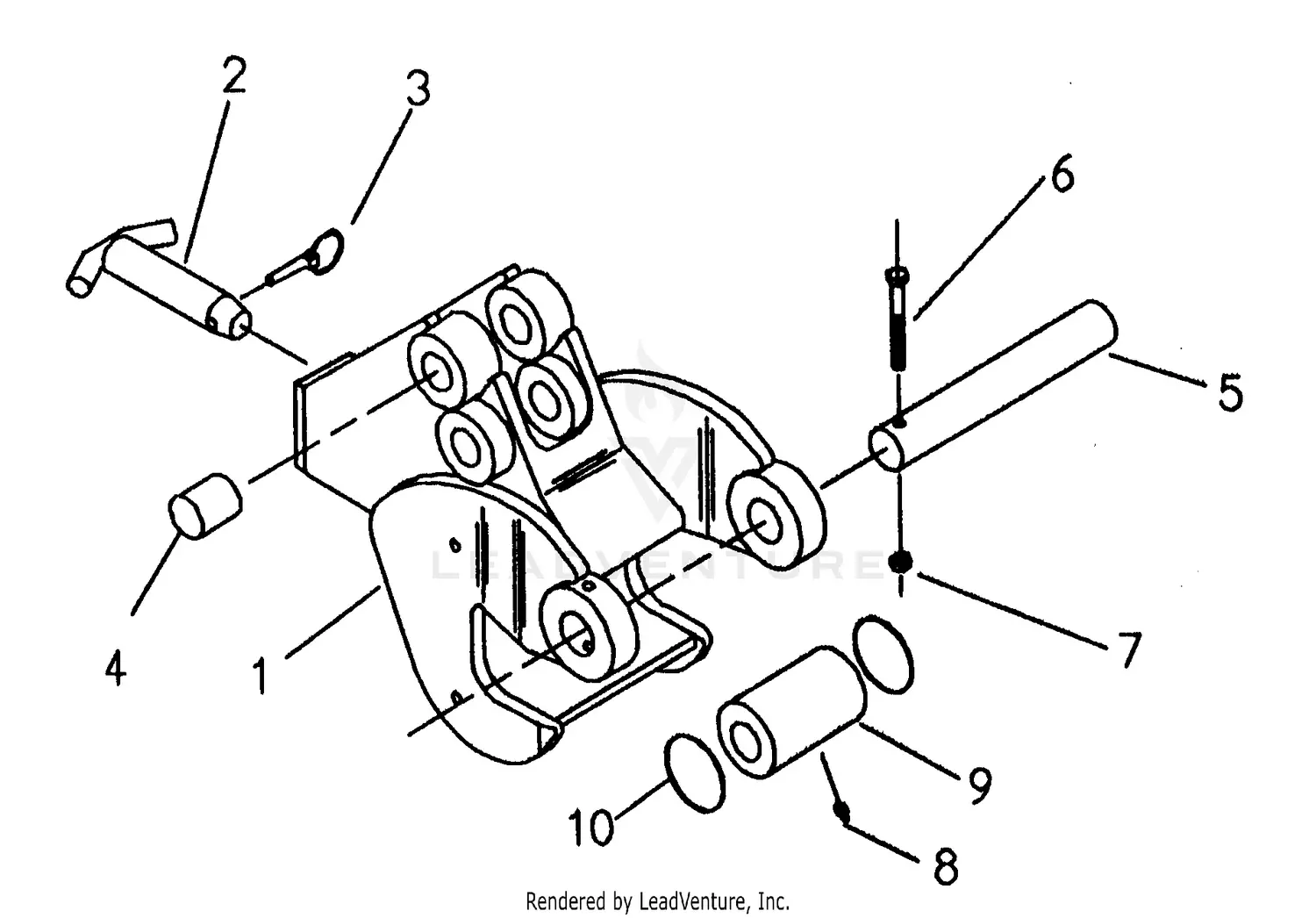 Woods 020050 Case 580K, 580SL Rigid Tool Hitch Parts Diagrams