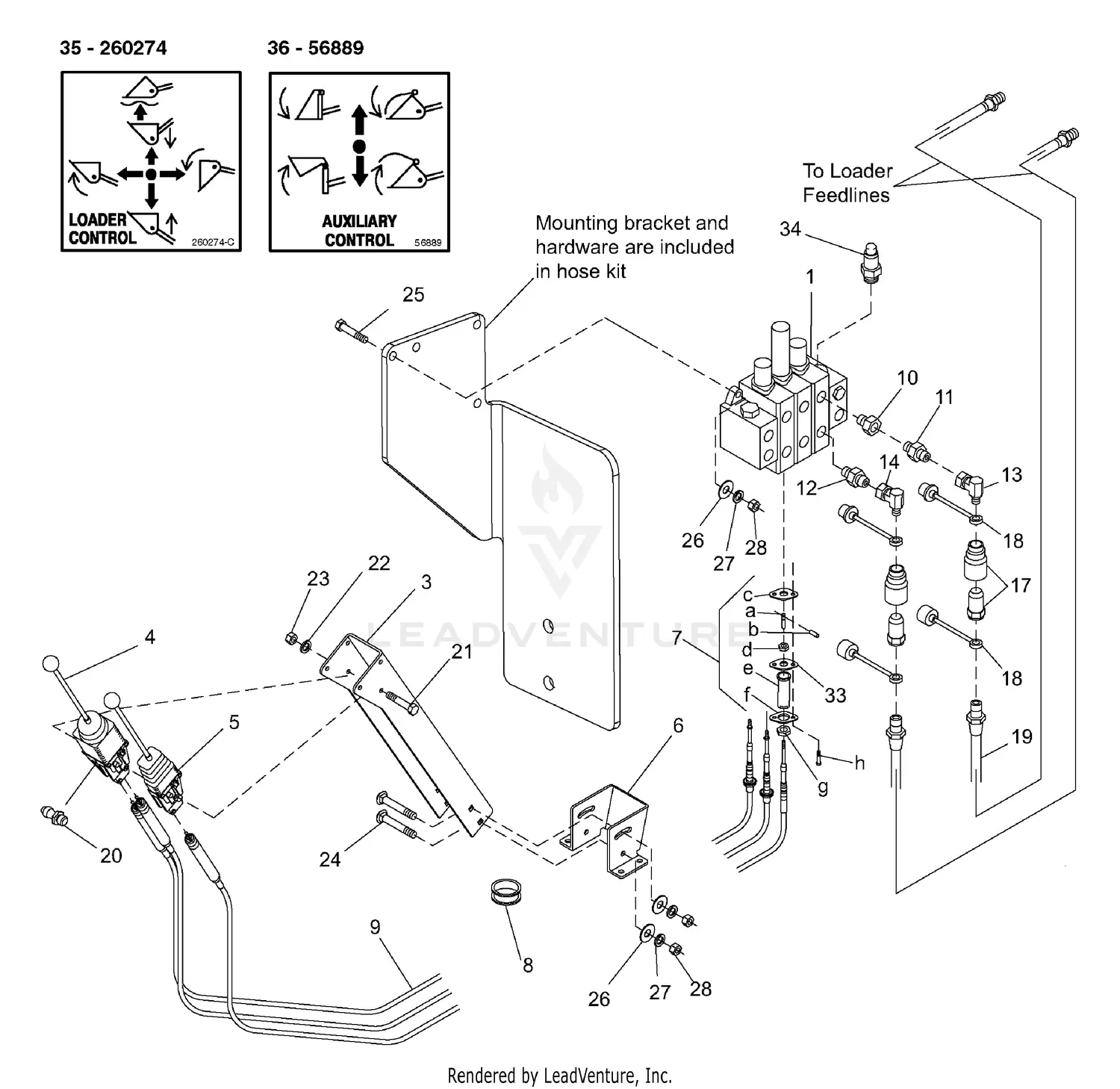Woods Cable Control Valve Kit 1011101 (2-Spool) Parts Diagrams