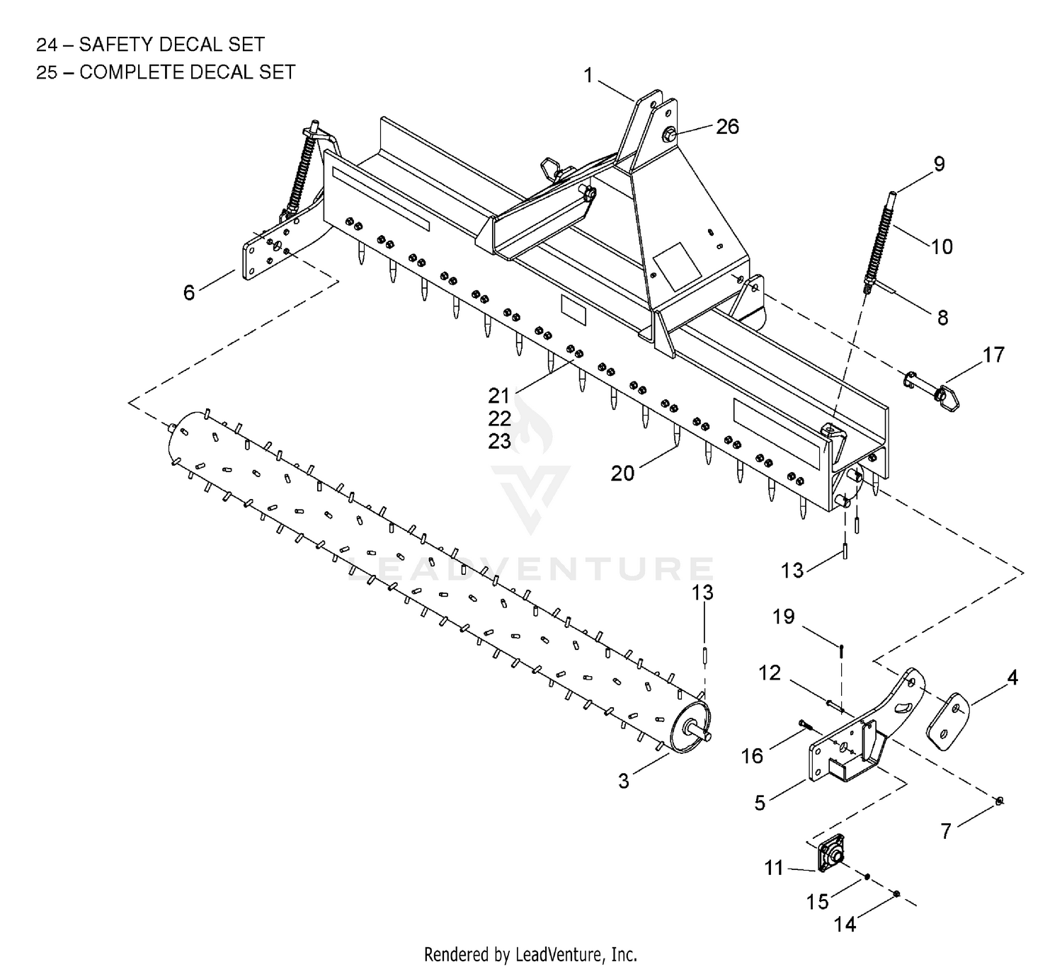 Woods 20A160 Pulverizer Parts Diagrams