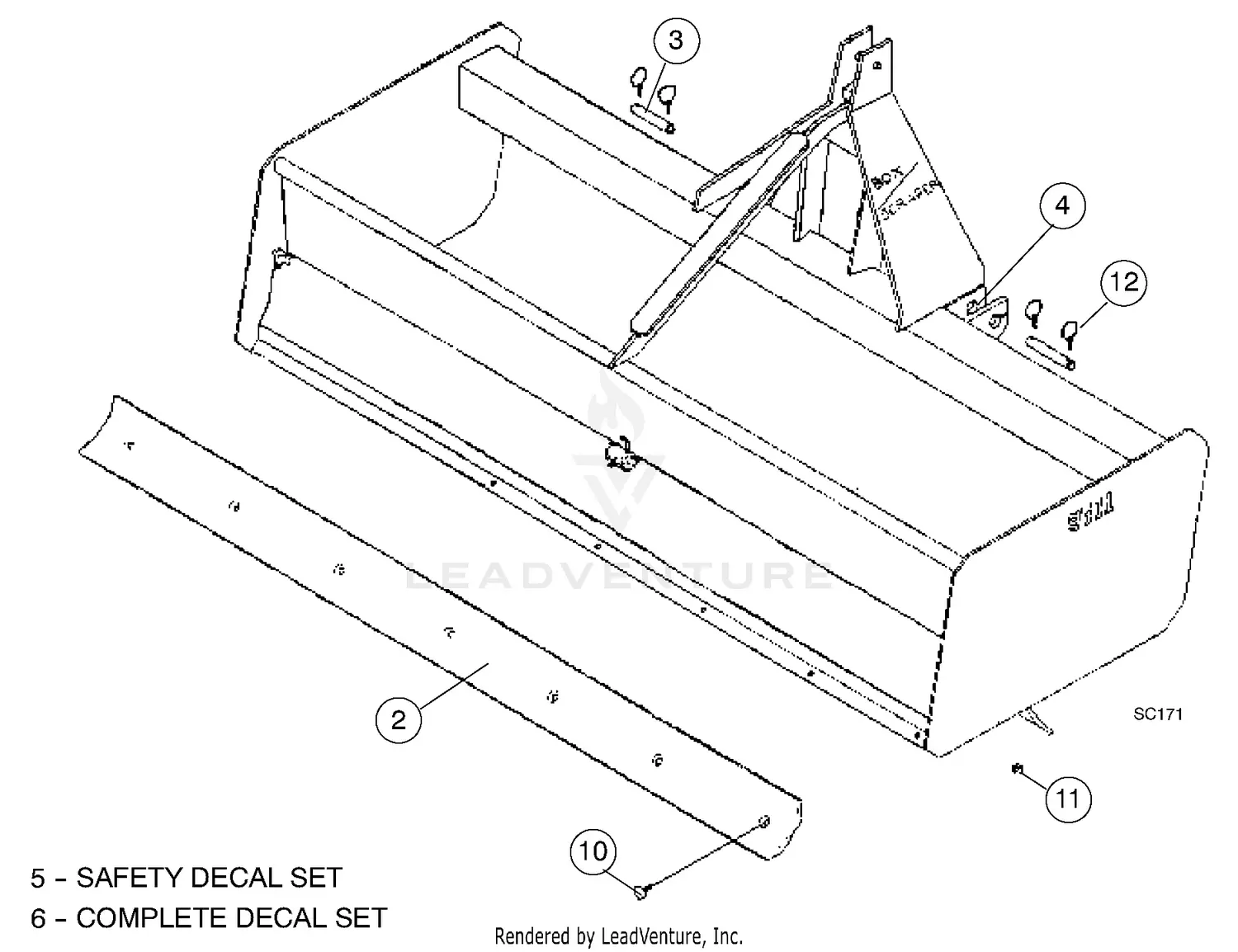 Woods B25 Box Scraper (Gill) Parts Diagrams