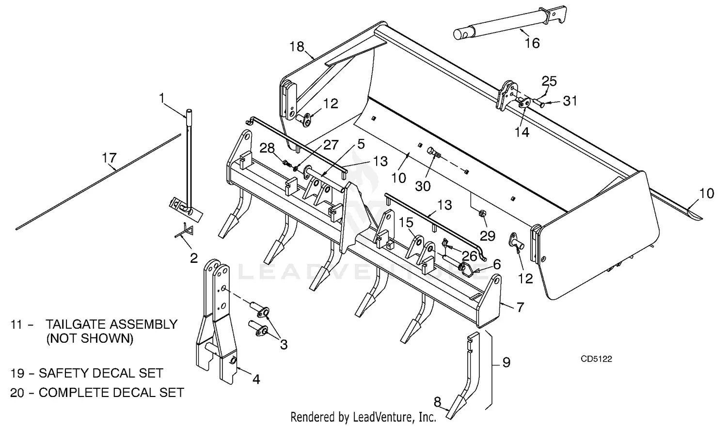 Woods R30 Box Scraper (Gill) Parts Diagrams