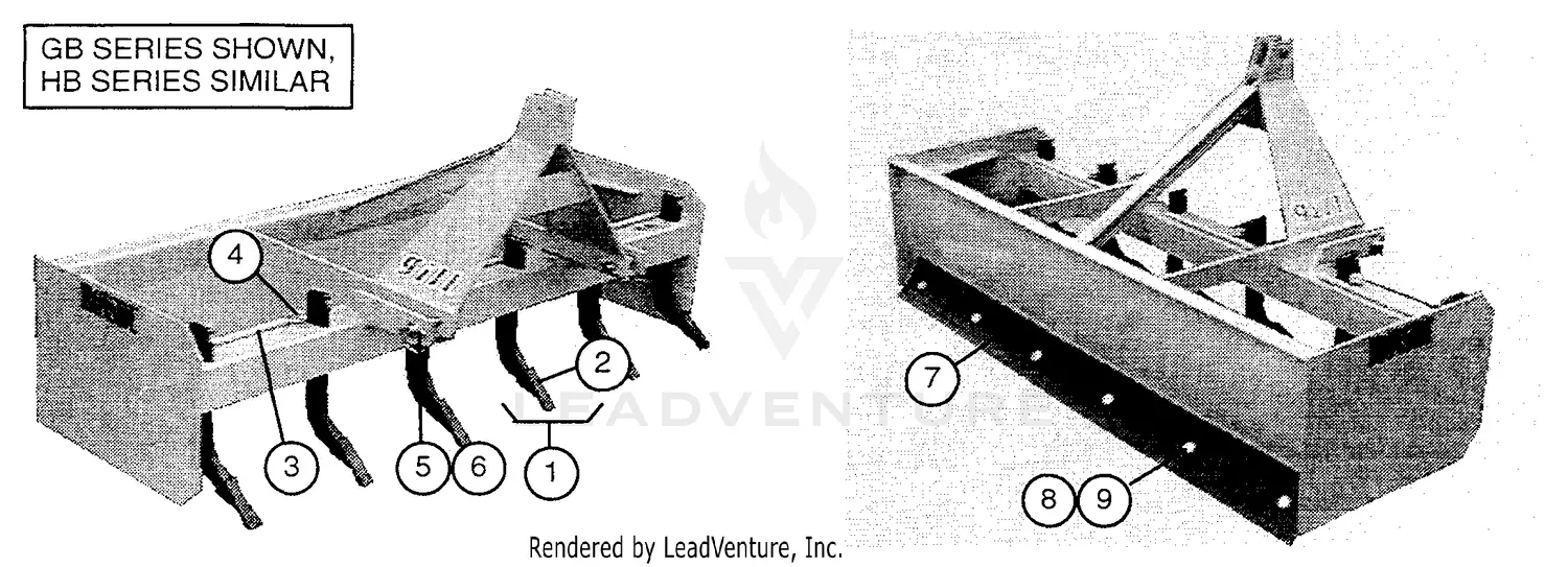 Woods HB60 Box Scraper (Gill) Parts Diagrams