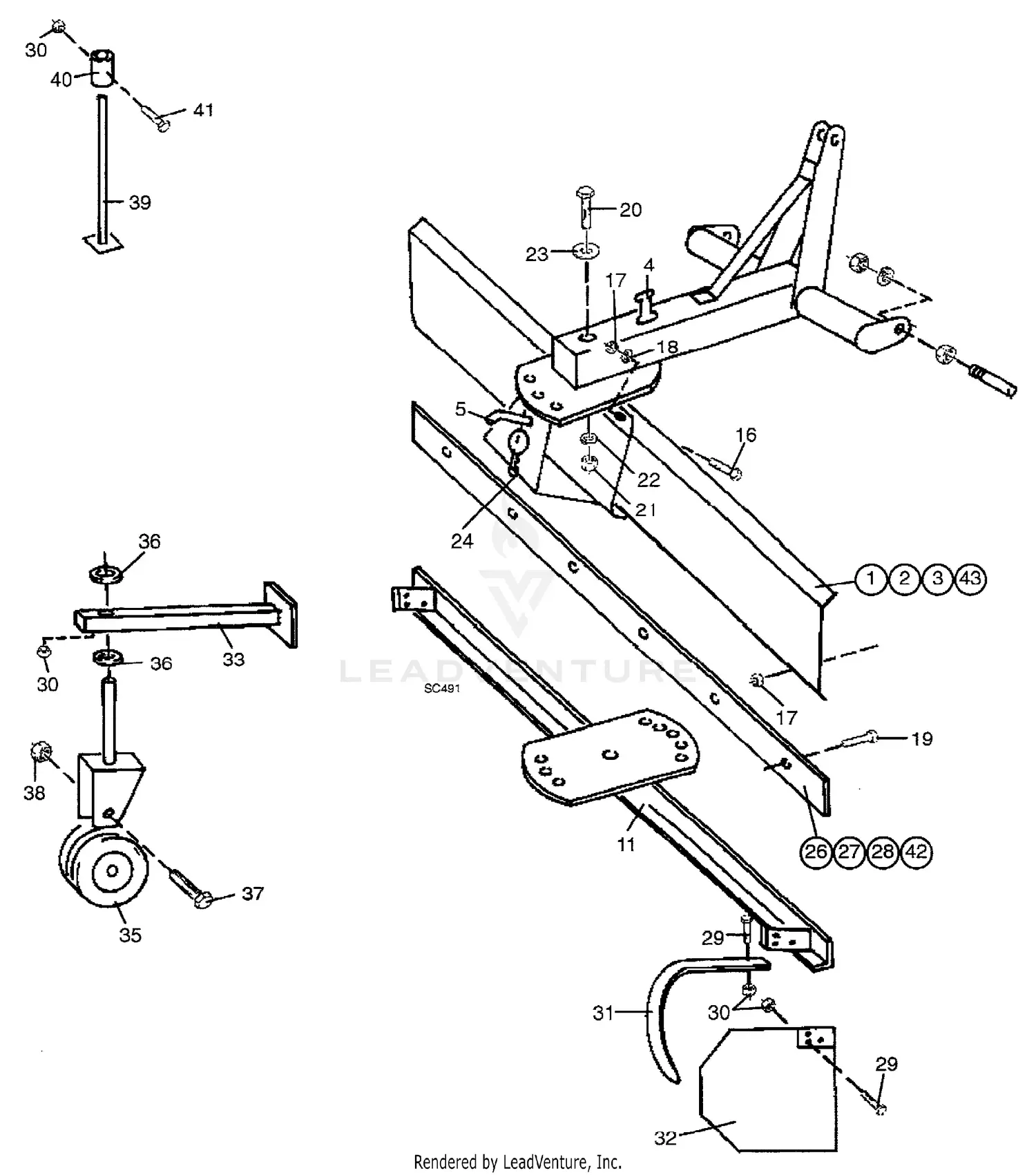 Woods BL48 Rear Blades (Gill) Parts Diagrams