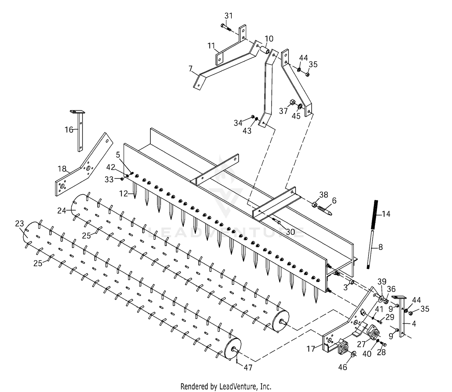 Woods 20A200 Pulverizer - Double Rollers Parts Diagrams