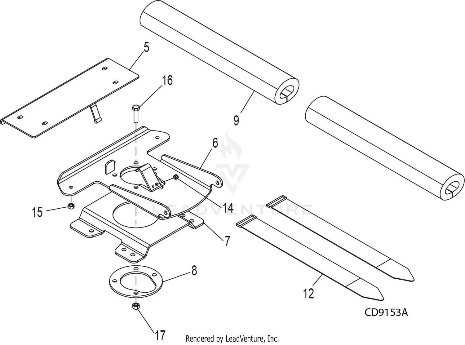 Woods 4-Point Sub-Frame Mounting Kit 618160 Parts Diagrams