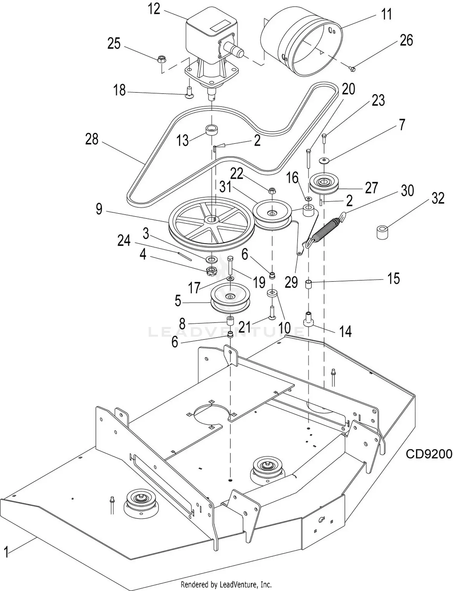 Woods TBW12.20 Turf Batwing Mower Parts Diagrams