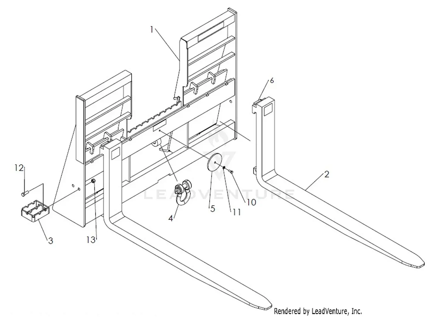 Woods PFW6648S2 Pallet Fork Parts Diagrams