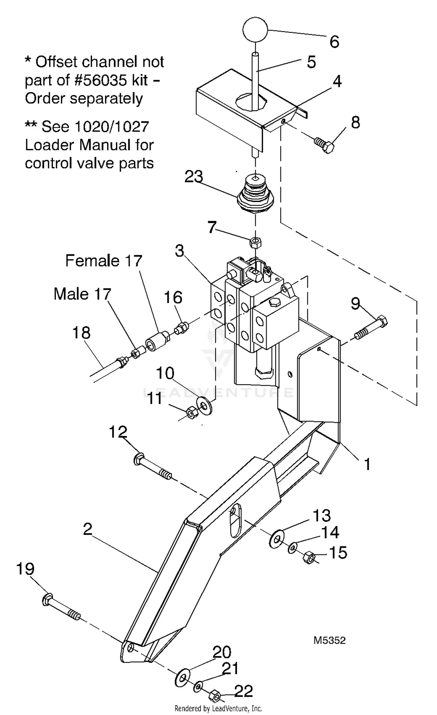 Woods Control Valve Kit 56035 Parts Diagrams