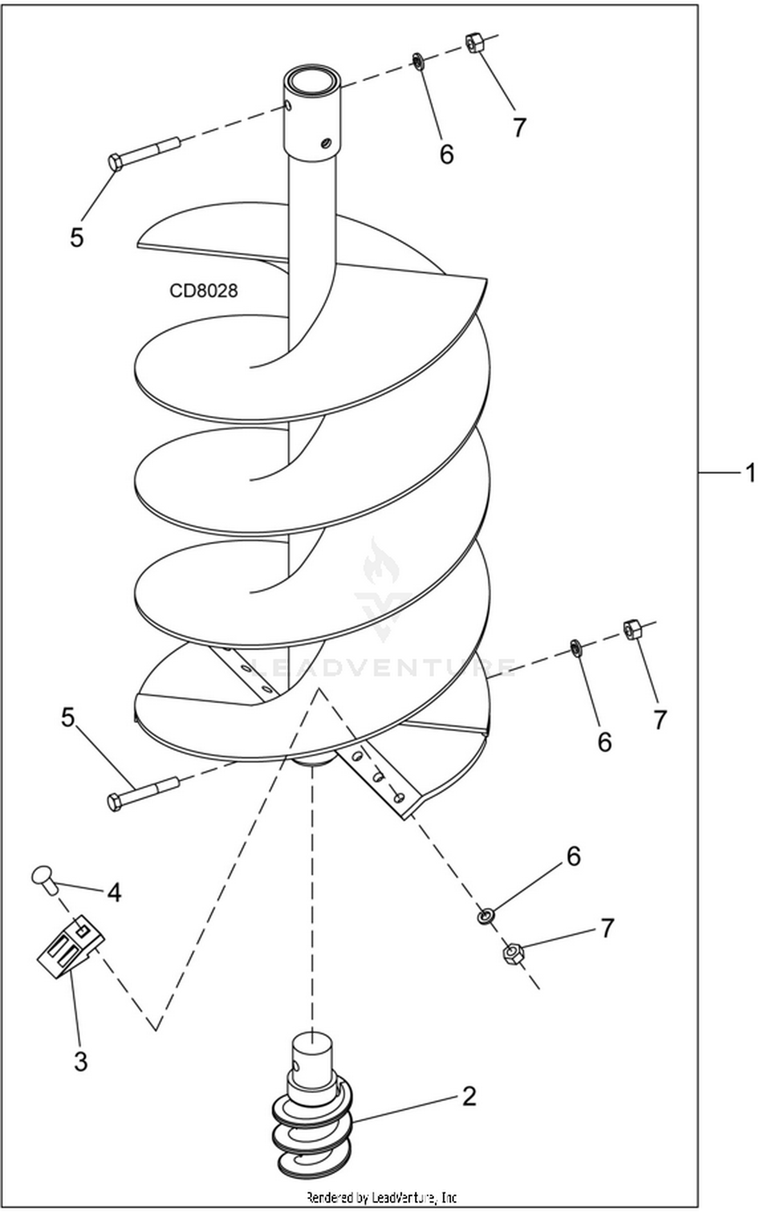 Woods PD35.31 Post Hole Digger Parts Diagrams
