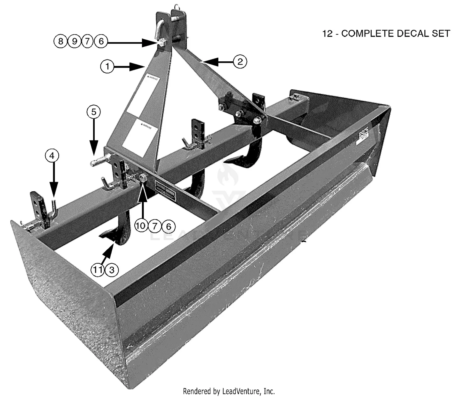 Woods BSE5 Box Scraper Parts Diagrams