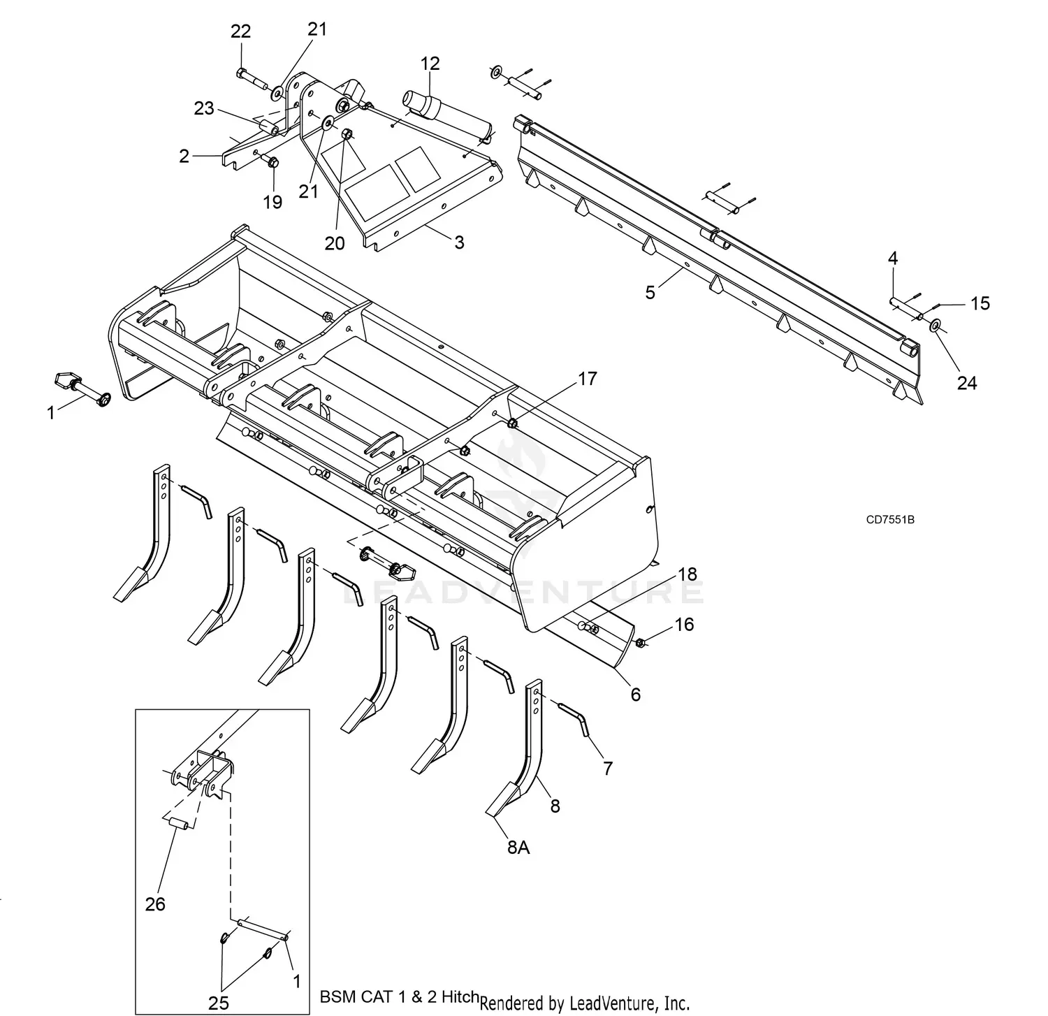 Woods BSM84 Box Scraper Parts Diagrams