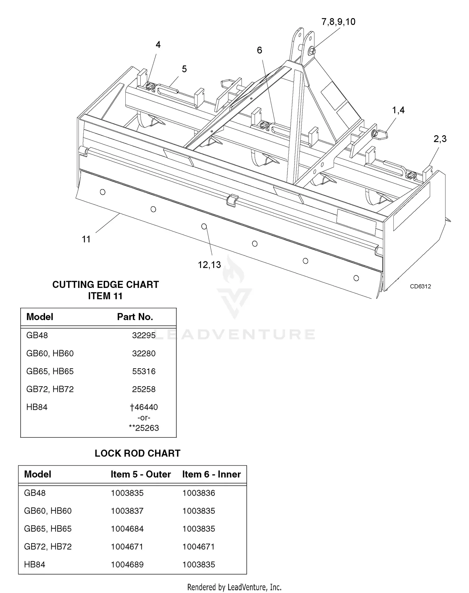 Woods HB84 Box Scraper (Woods) Parts Diagrams