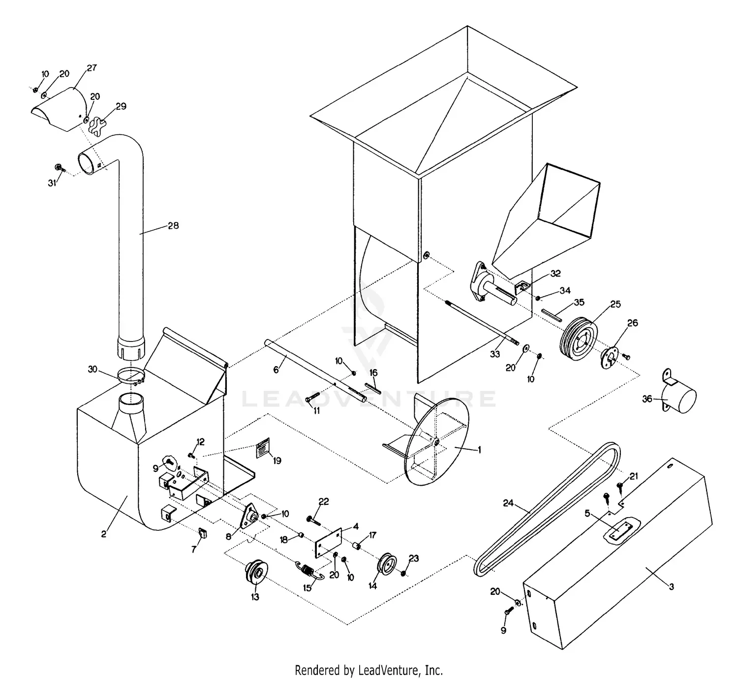 Woods 5000 Chipper/Shredder Parts Diagrams