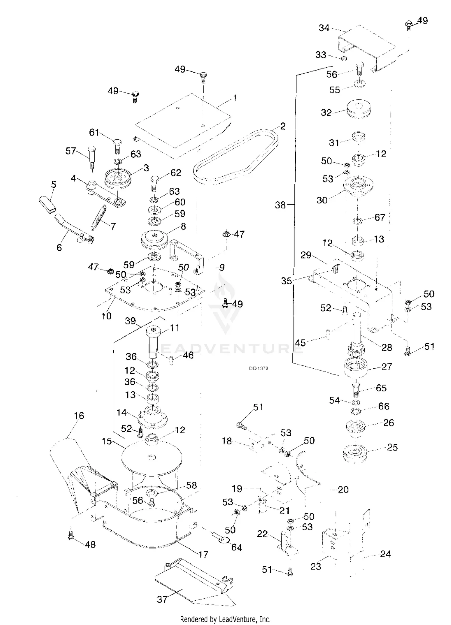 Woods 1860 Mow`n Machine Parts Diagrams