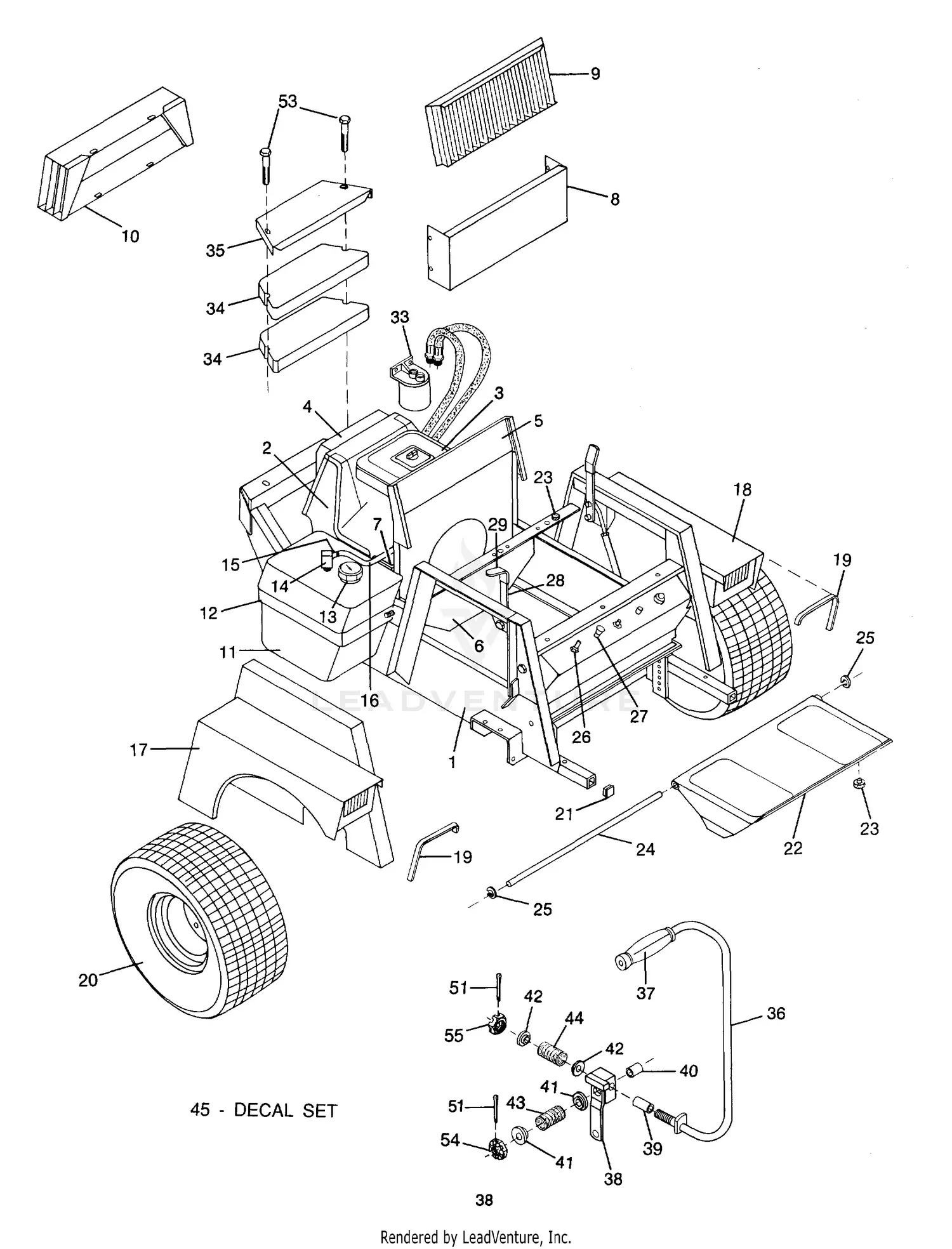 Woods 2855 Mow`n Machine Parts Diagrams