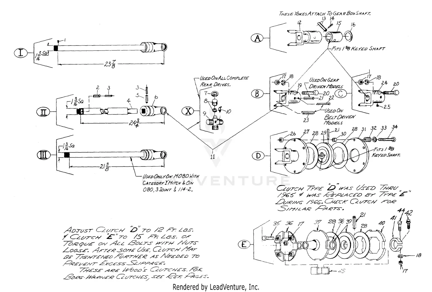 Woods C80U Multi-Spindle Parts Diagrams