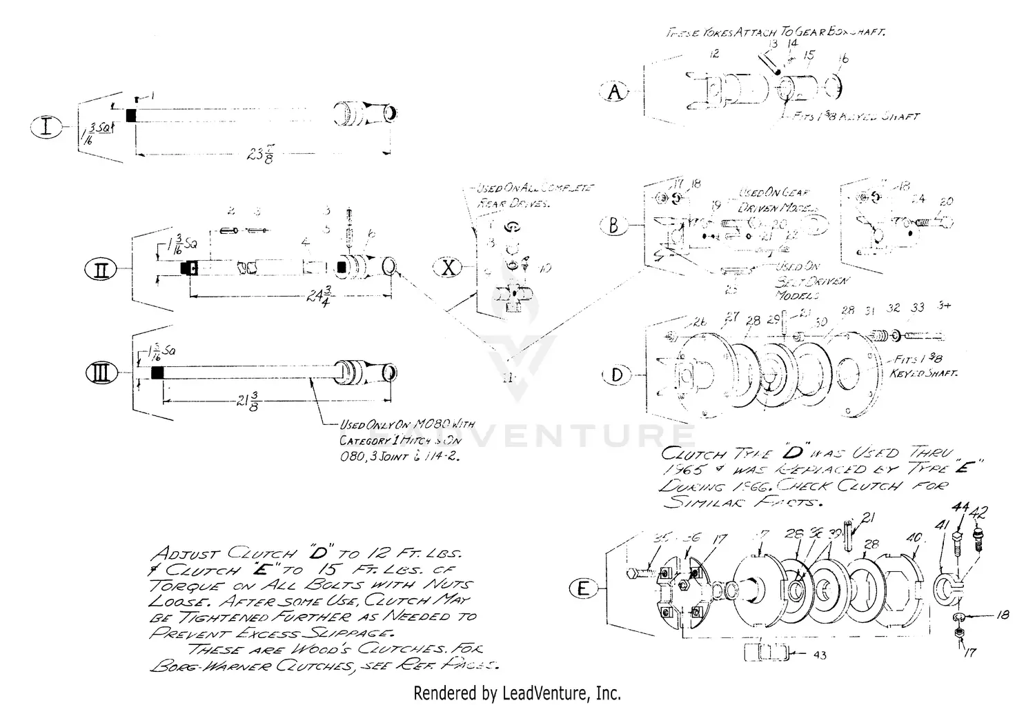 Woods CO80 Multi-Spindle Parts Diagrams