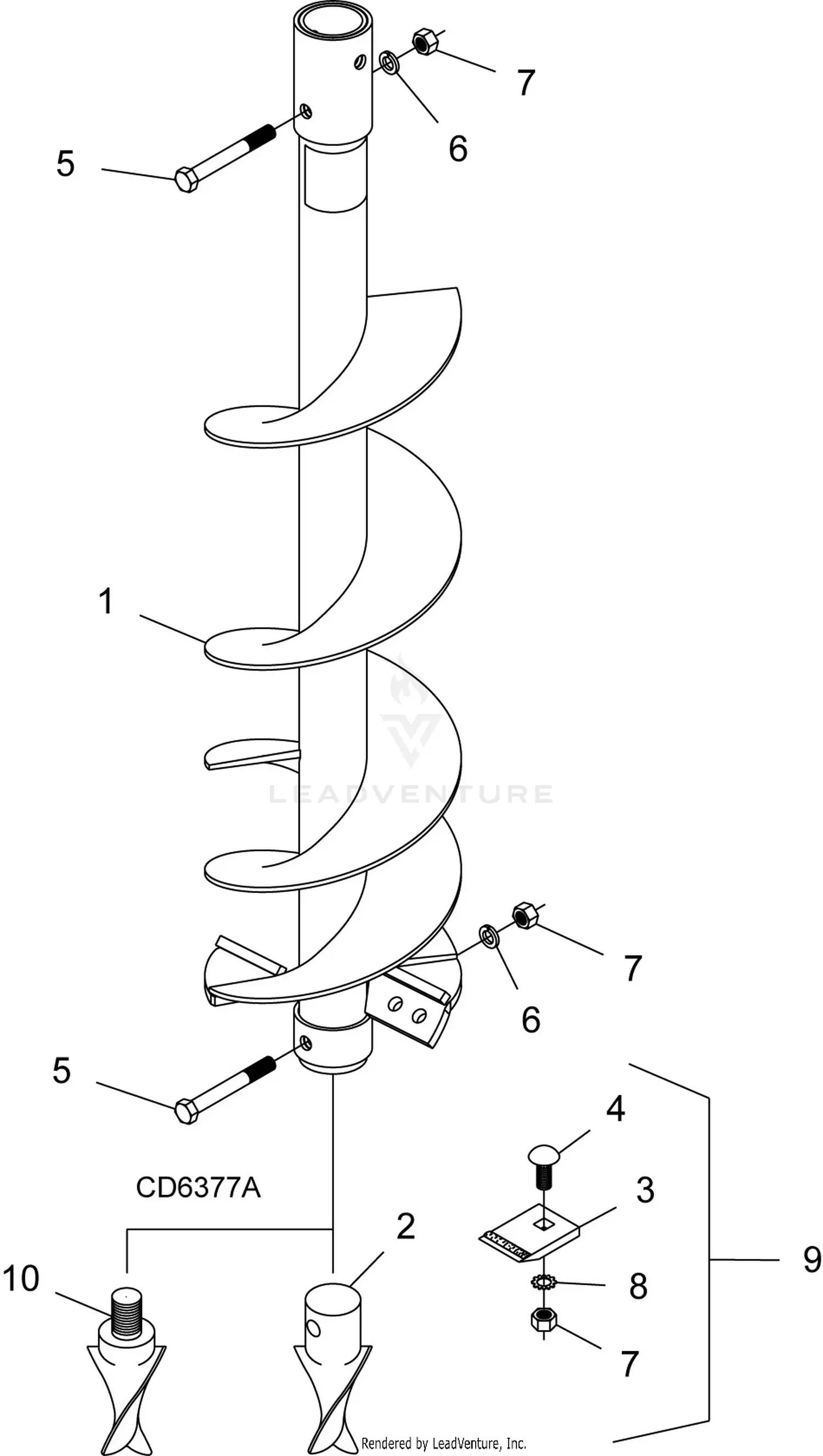 Woods PHD95 Post Hole Digger Parts Diagrams