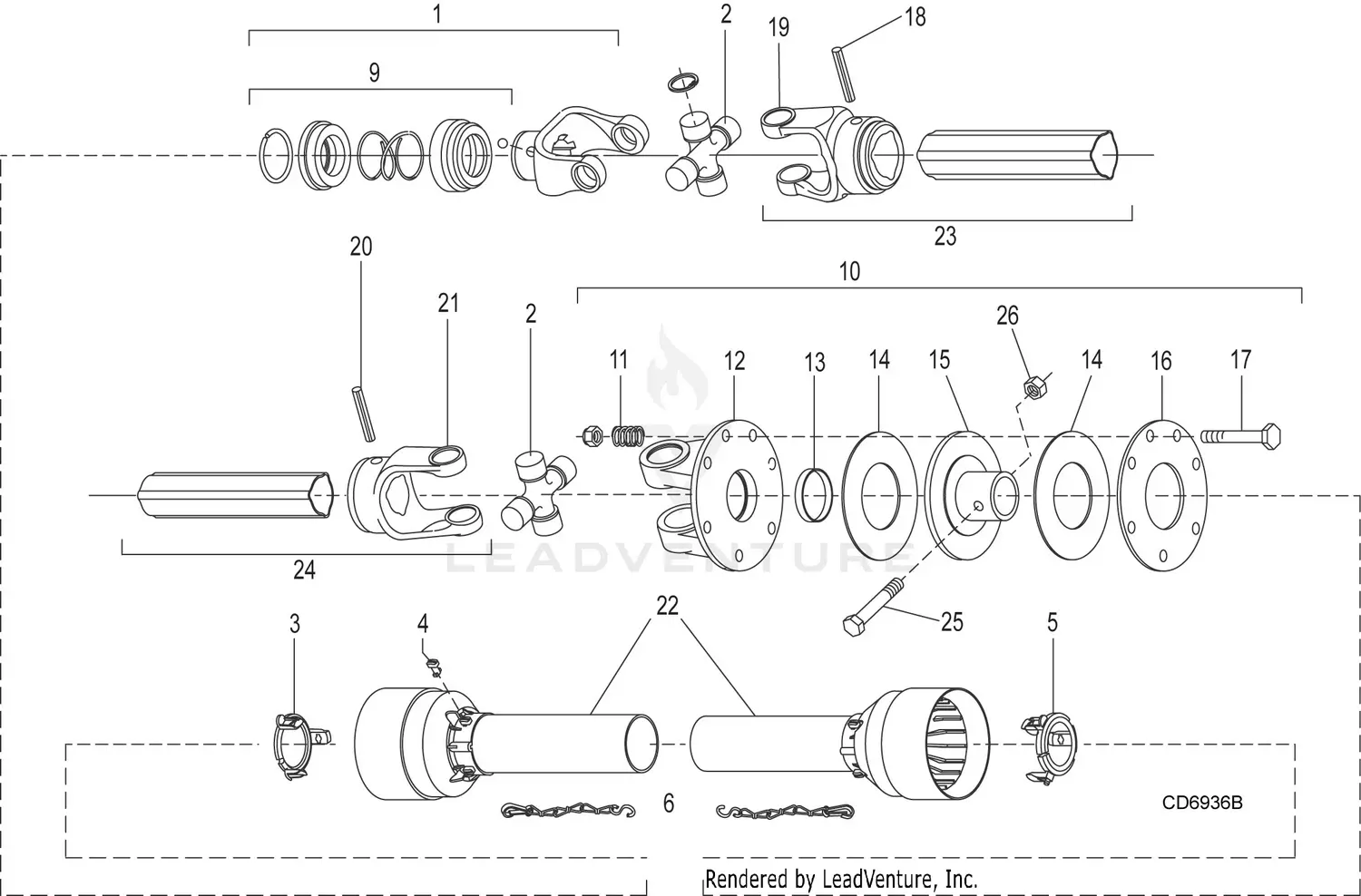Woods BB48X Rotary Cutter Parts Diagrams