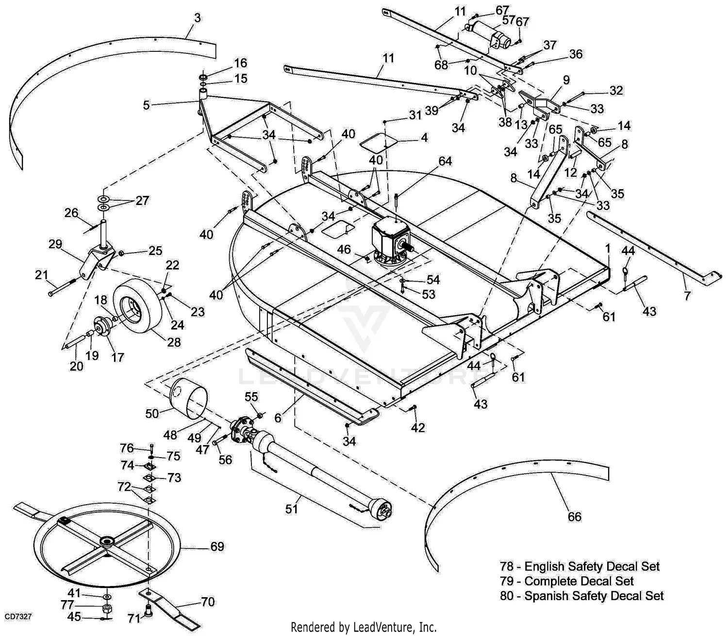 Woods BB720X Rotary Cutter Parts Diagrams
