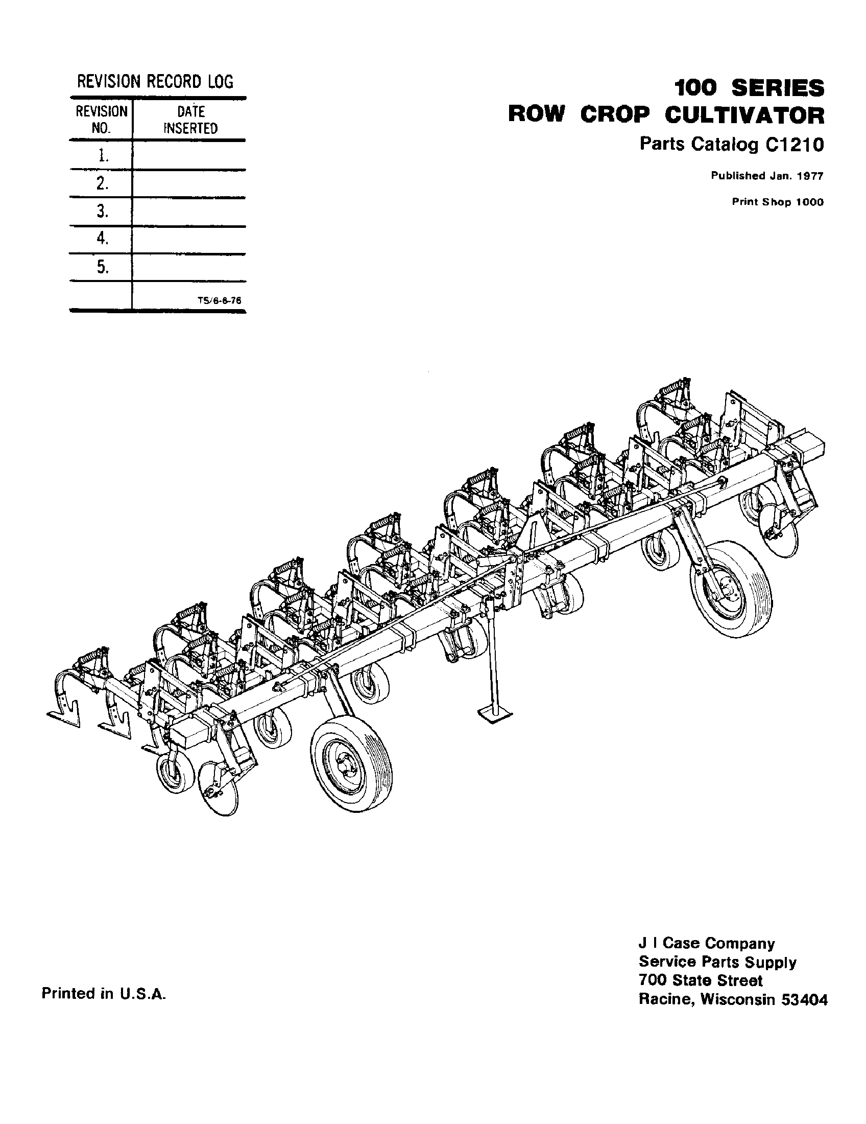 Case IH 100-SERIES - CASE ROW CROP CULTIVATOR(01/75 - 12/82) Parts Diagrams