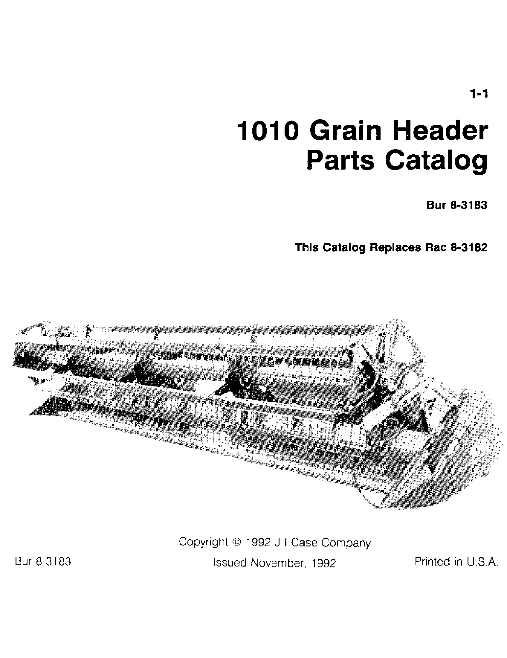 Case IH 1010 - GRAIN HEADER (PRIOR TO S/N JJC0200000)(01/86 - 12/04 ...