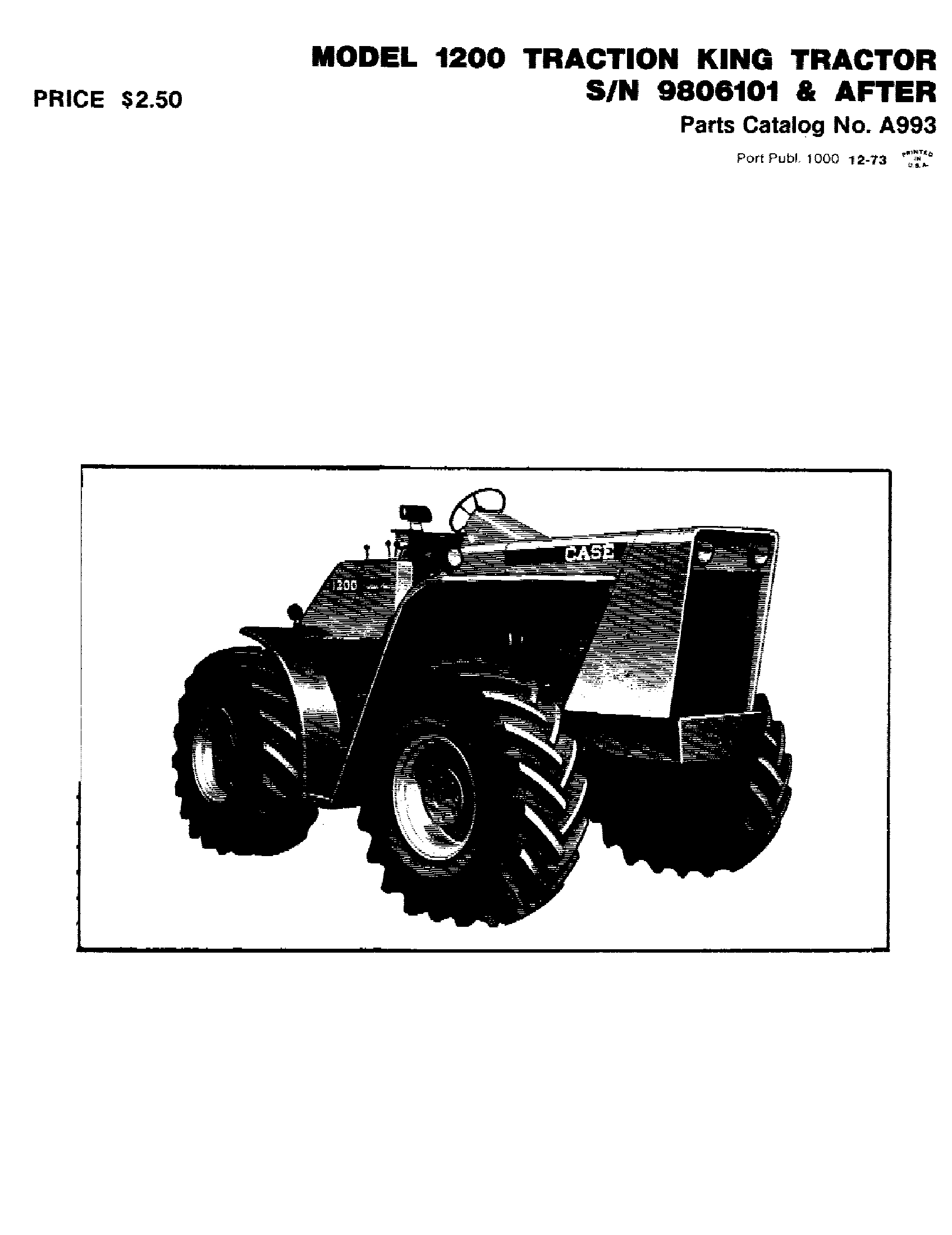 Case IH 1200 - CASE TRACTION KING TRACTOR (AFTER S/N 9806101)(01/66 ...
