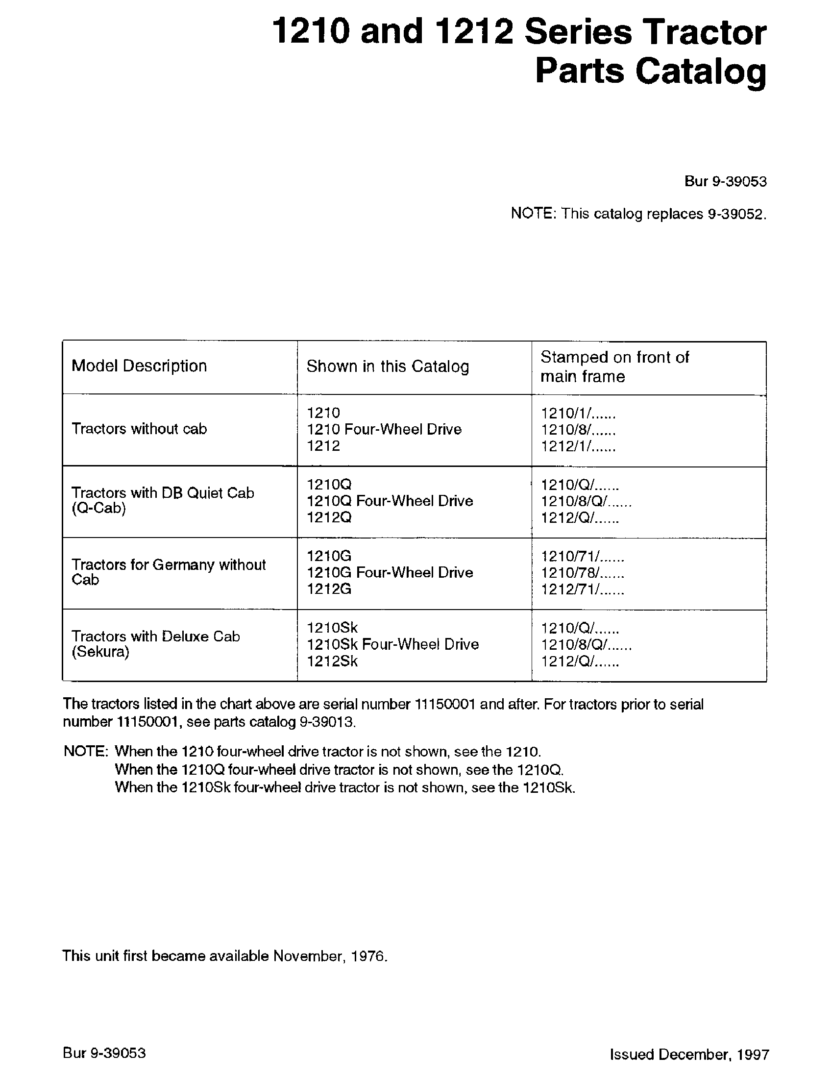 Case IH 1212 - DAVID BROWN DIESEL TRACTOR (S/N 11150001 & AFTER)(01/76 ...