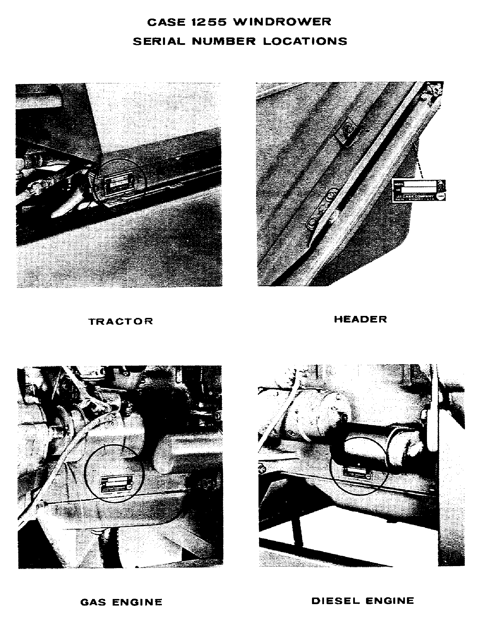 Case IH 1255 - CASE SELF-PROPELLED WINDROWER(01/69 - 12/69) Parts Diagrams