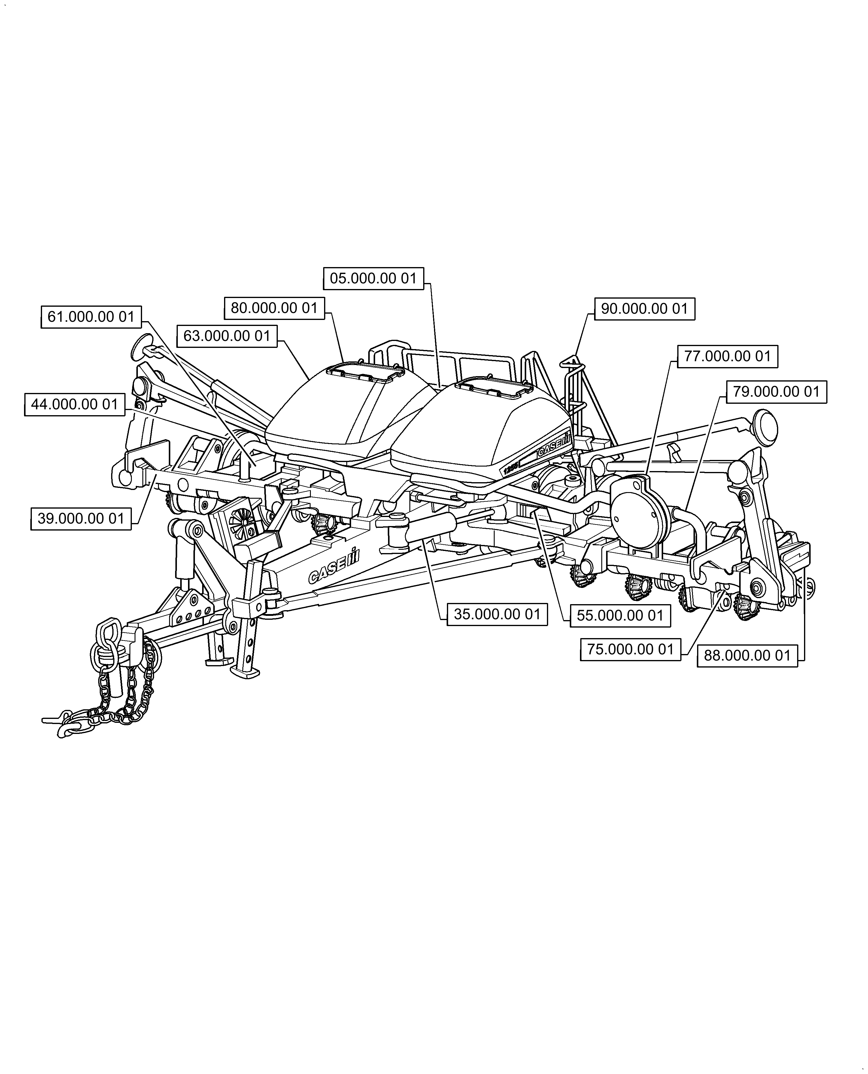 Case IH 1255 - PLANTER 12 ROW 2 POINT HITCH(04/13 - 03/17) Parts Diagrams