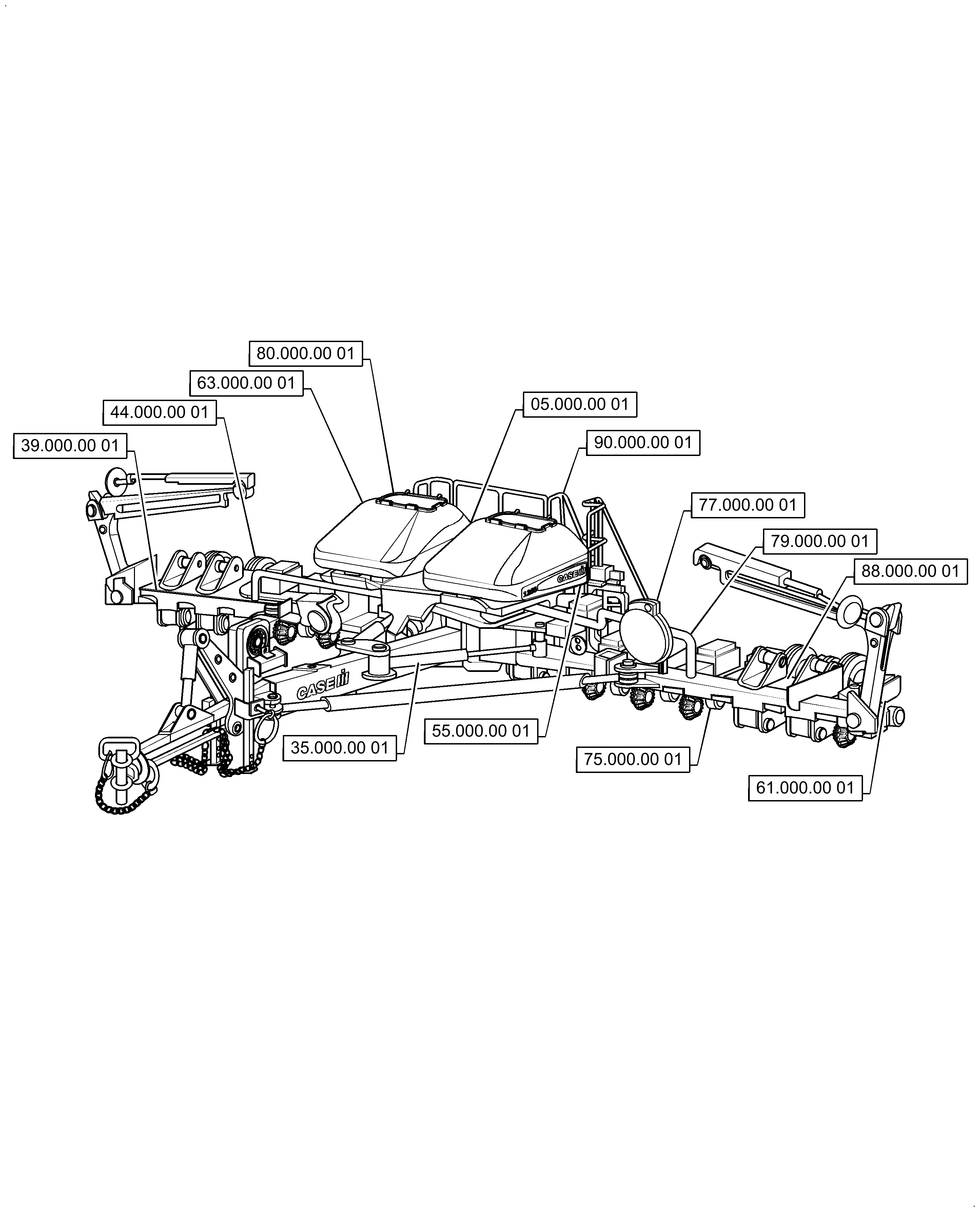 Case IH 1255 - PLANTER 16 ROW 2 POINT HITCH(04/13 - 02/17) Parts Diagrams