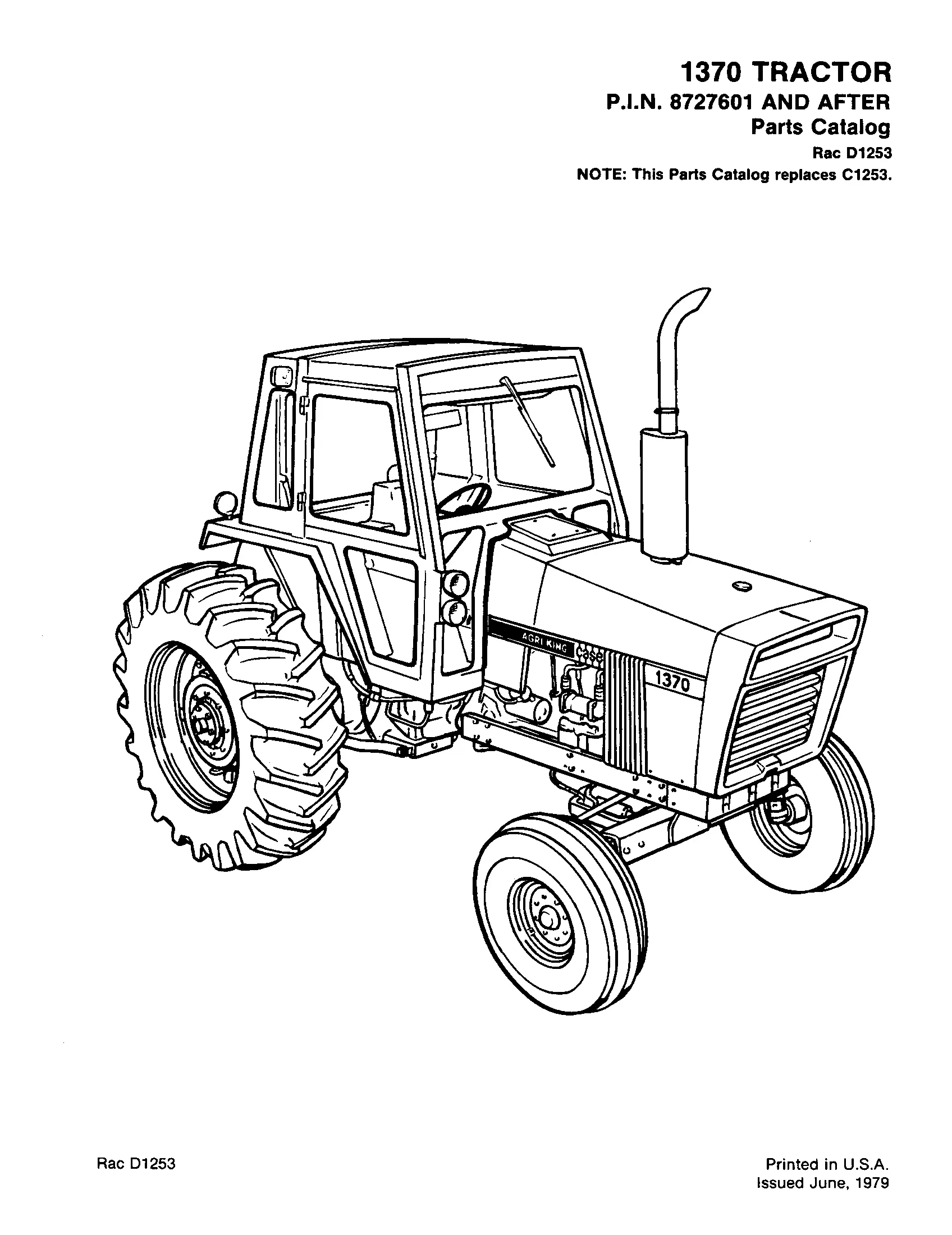 Case IH 1370 - CASE AGRI-KING TRACTOR (S/N 8727601 & AFTER)(01/73 - 12/ ...