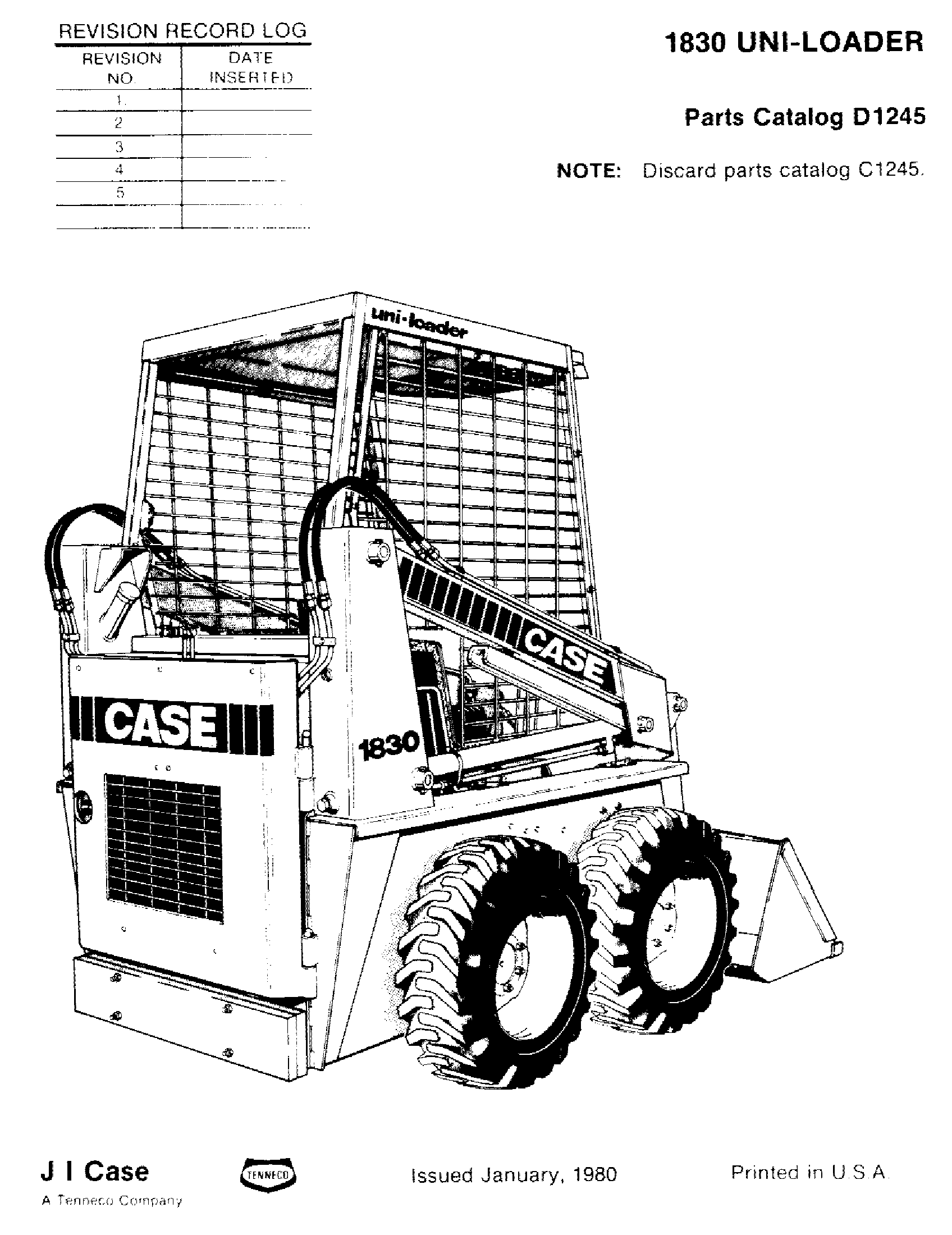 Case IH 1830 - CASE UNI-LOADER SKID STEER LOADER (NORTH AMERICA)(01/74 ...