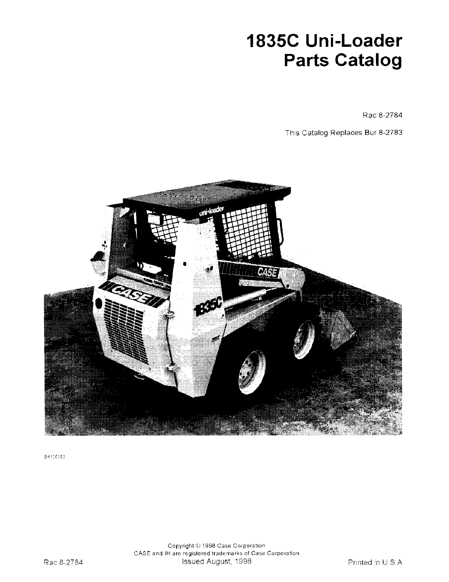 Case IH 1835C - CASE UNI-LOADER SKID STEER LOADER(07/87 - 12/95) Parts ...