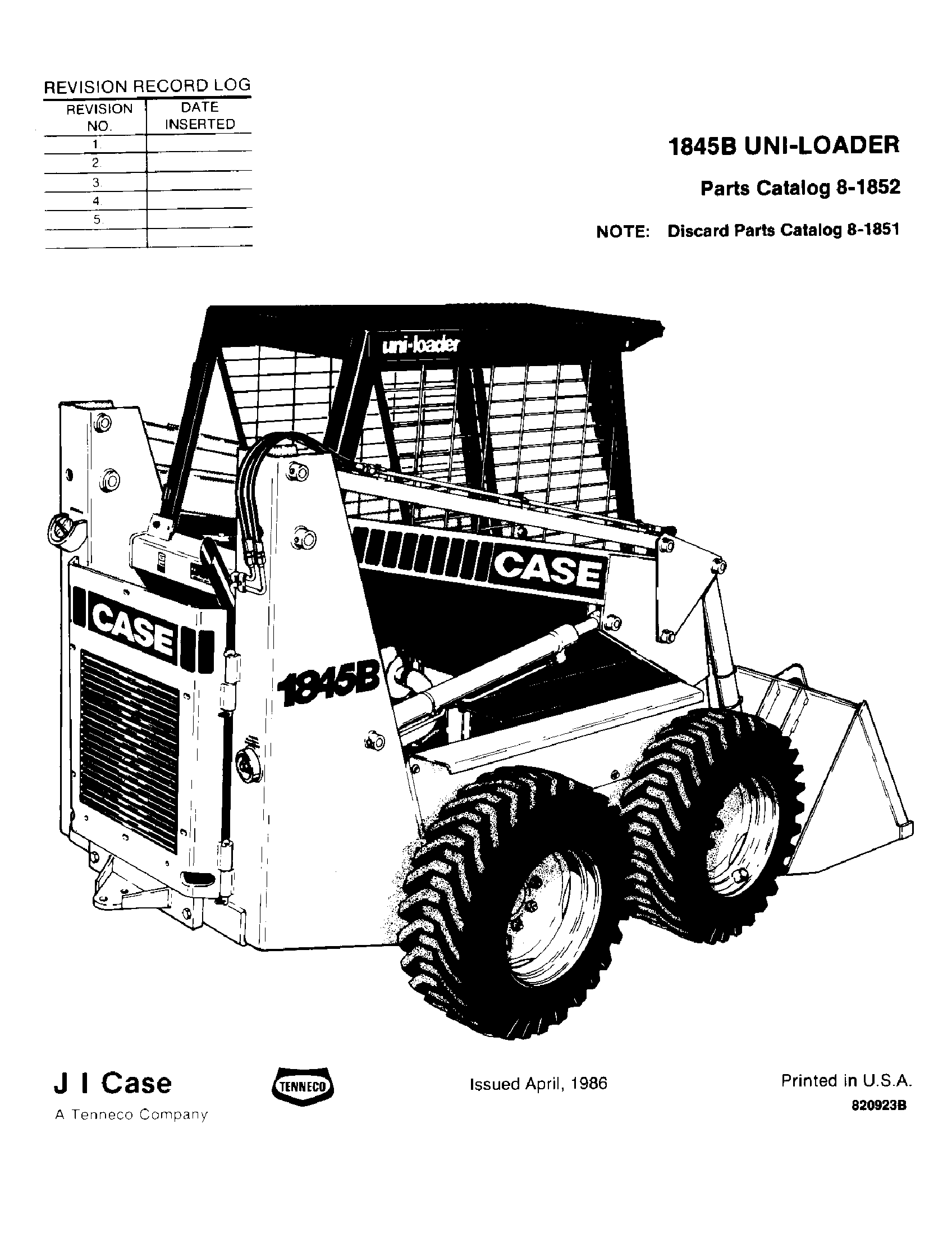 Case IH 1845B - CASE UNI-LOADER SKID STEER LOADER (NORTH AMERICA)(07/83 ...