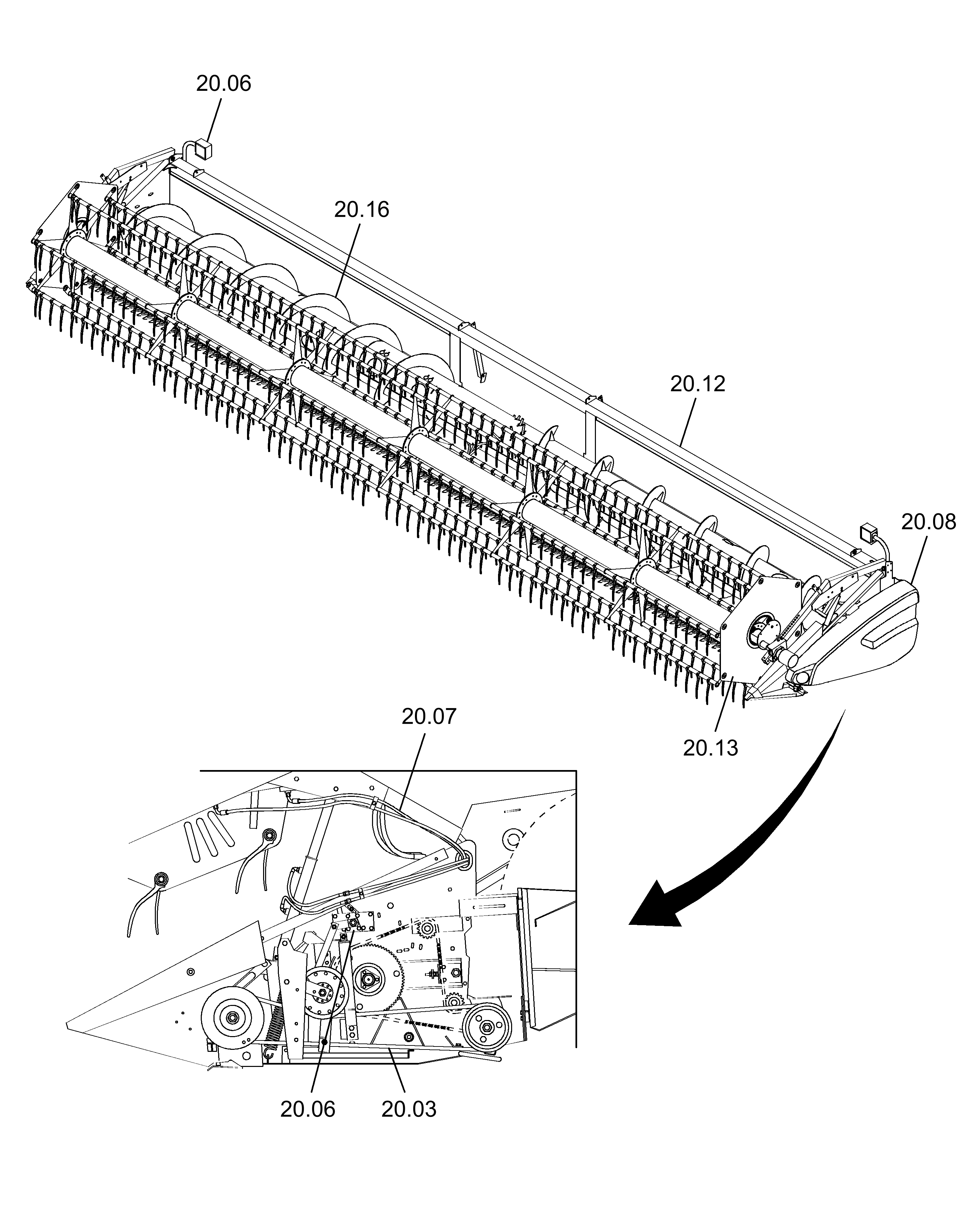 Case IH 2020 - FLEXIBLE GRAIN HEAD(01/03 - 12/14) Parts Diagrams