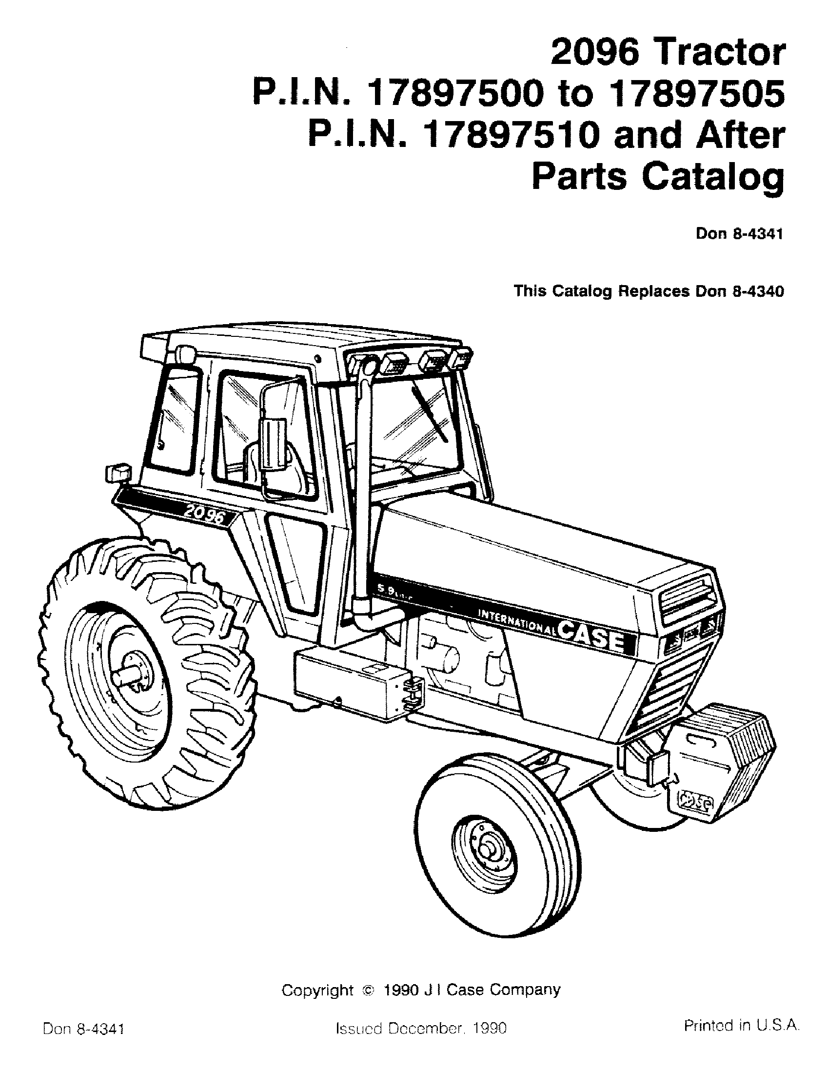 Case IH 2096 - CASE DIESEL TRACTOR (S/N 17897500 TO 17897505, 17897510 ...