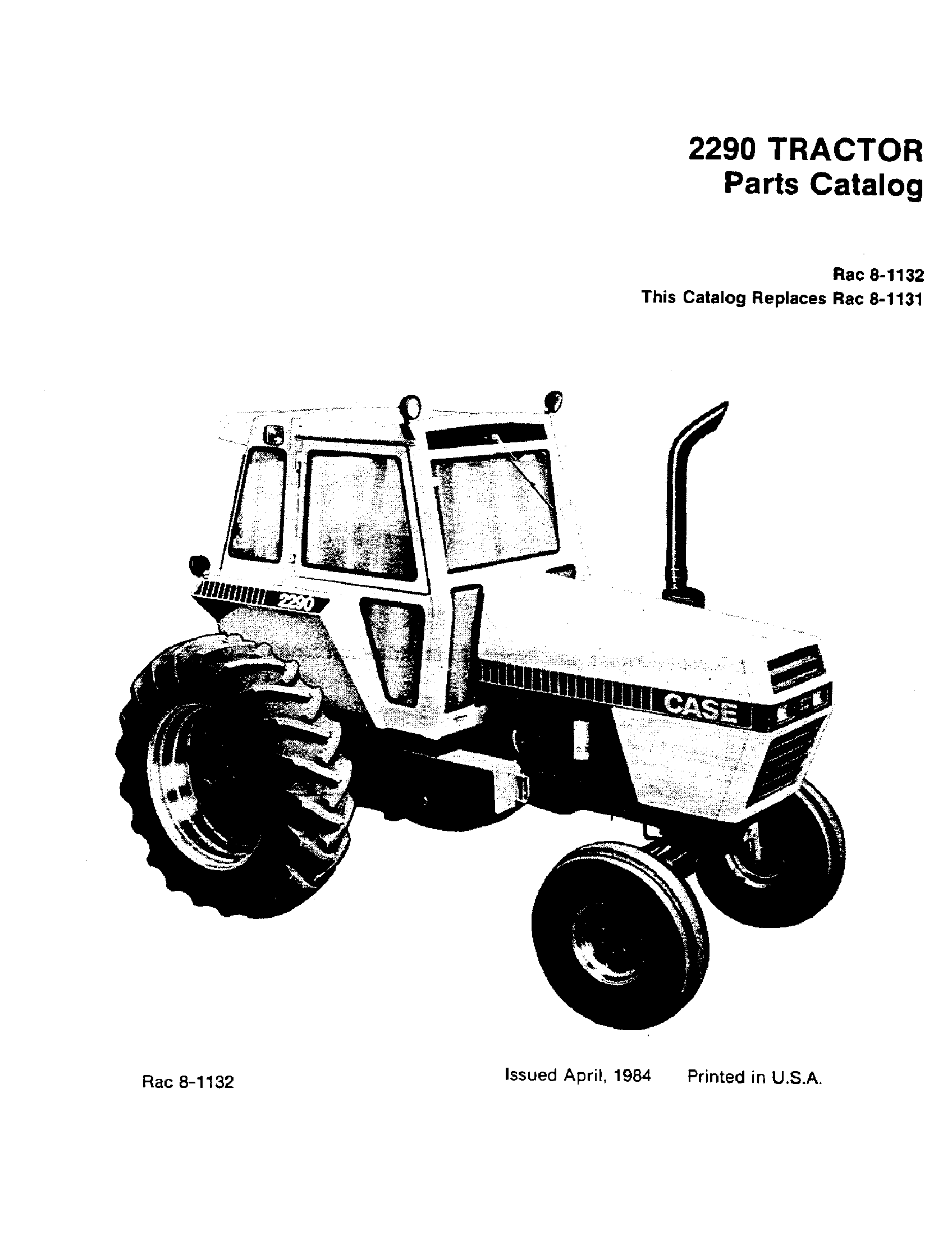 Case IH 2290 - CASE DIESEL TRACTOR(01/78 - 12/83) Parts Diagrams
