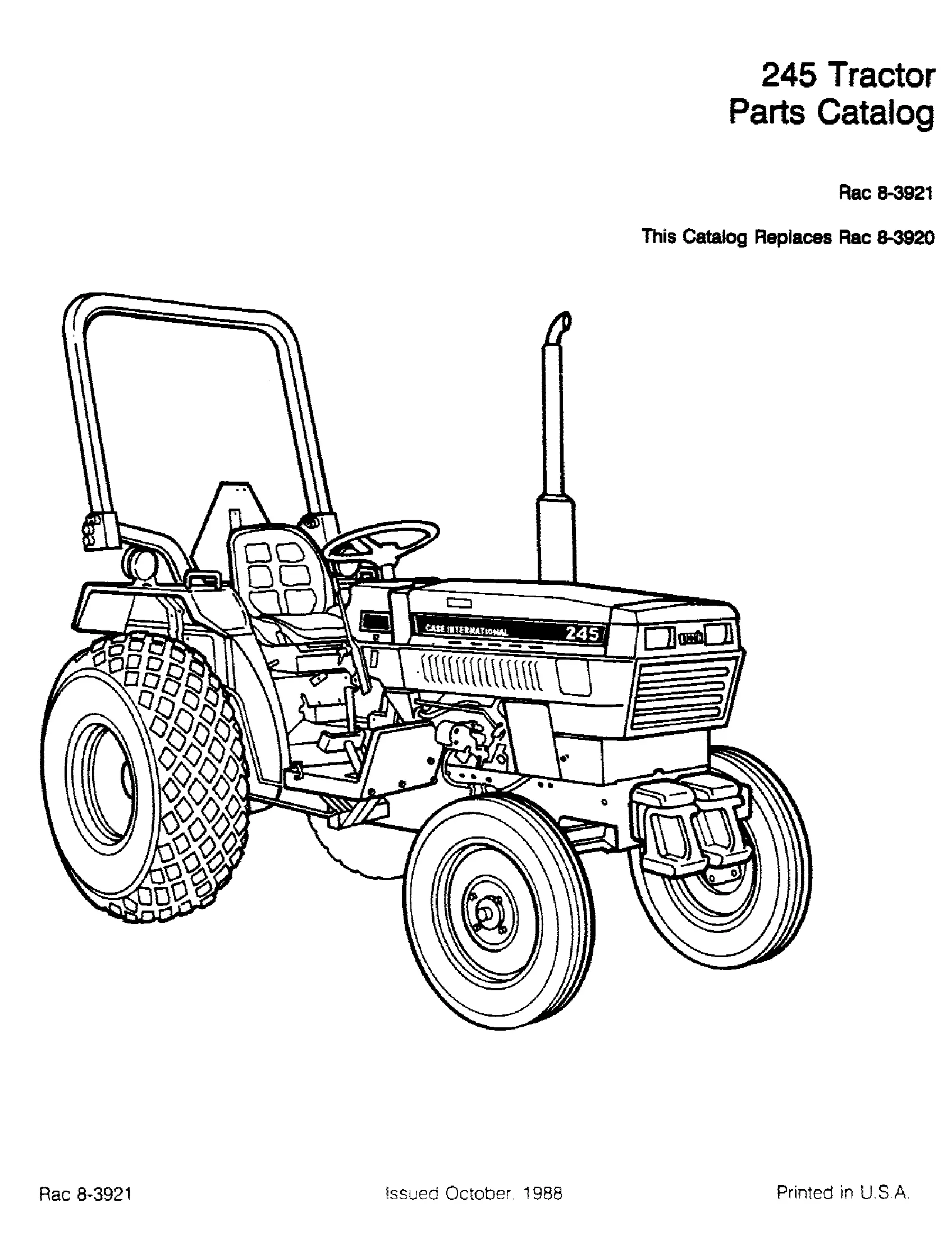 Case IH 245 - CASE IH TRACTOR(01/86 - 12/90) Parts Diagrams
