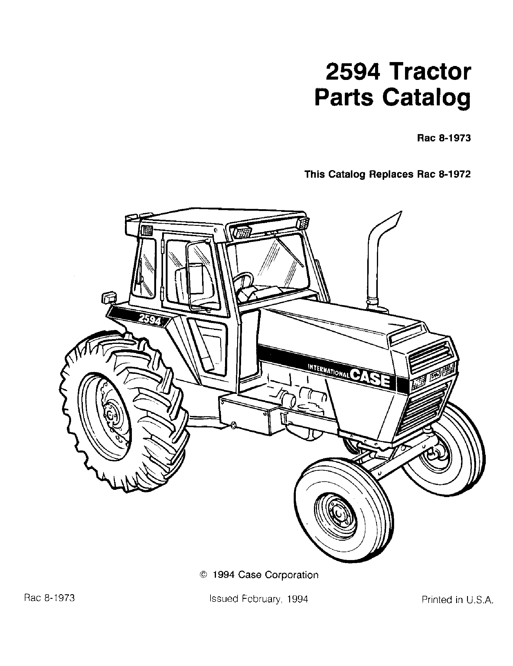 Case IH 2594 - CASE DIESEL TRACTOR(01/85 - 12/87) Parts Diagrams